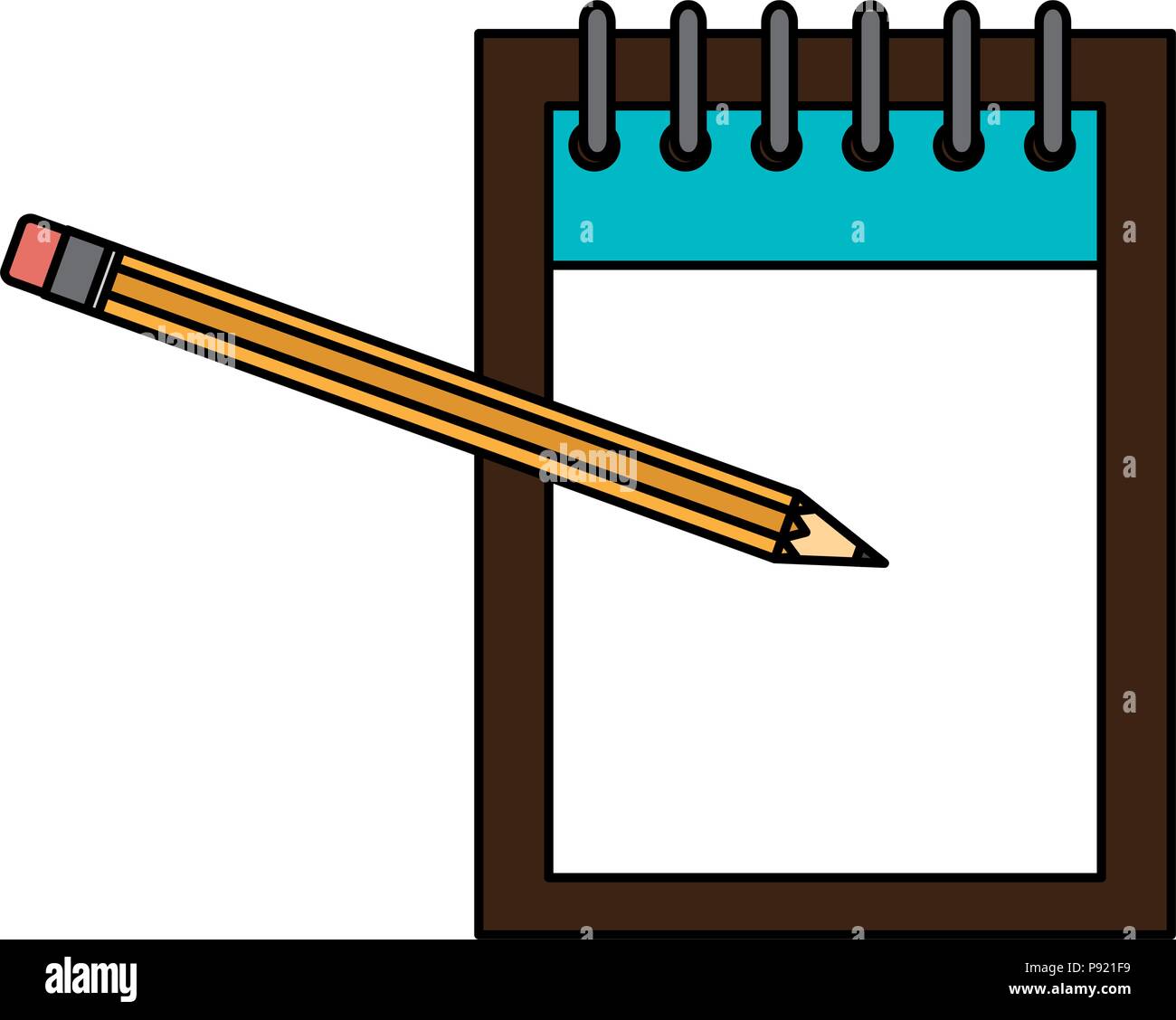 notebook school with pencil vector illustration design Stock Vector ...