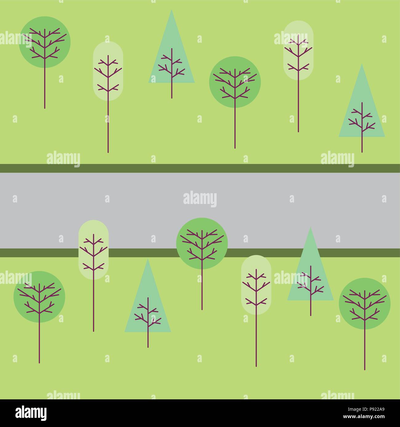 Shady road Stock Vector Images - Alamy