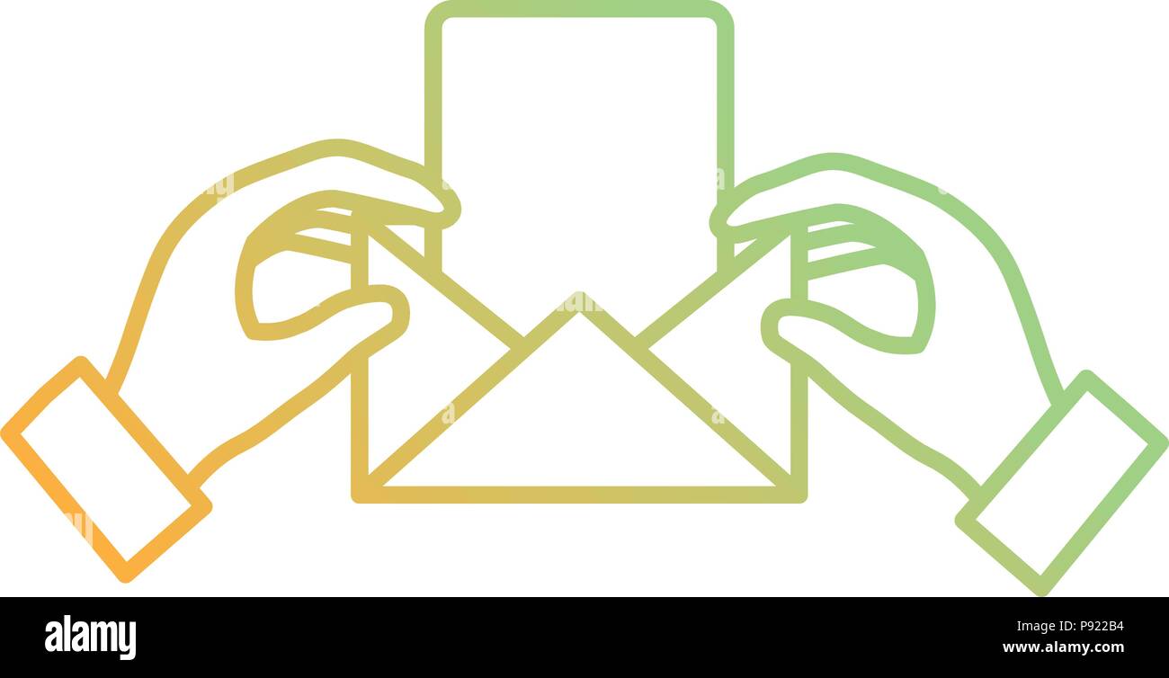 hand with envelope mail Stock Vector Image & Art - Alamy