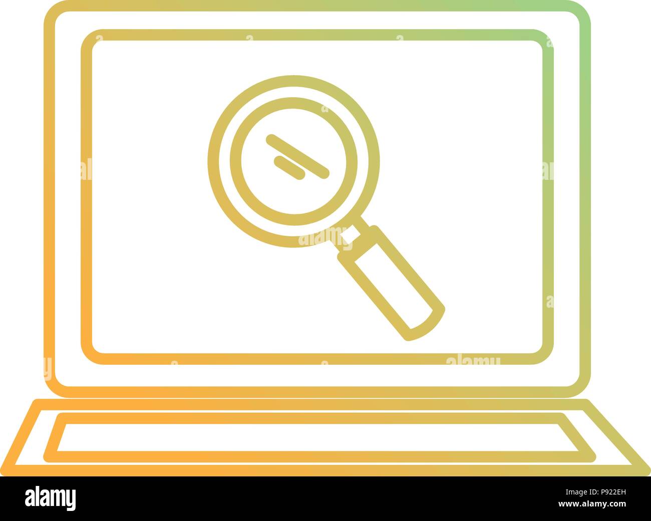 laptop computer with magnifying glass Stock Vector Image & Art - Alamy