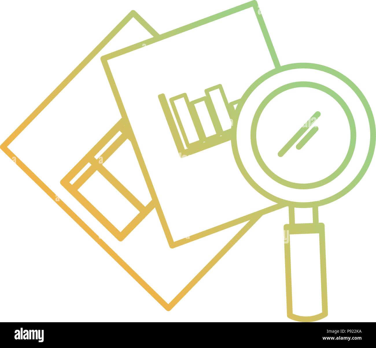 magnifying glass with documents Stock Vector Image & Art - Alamy