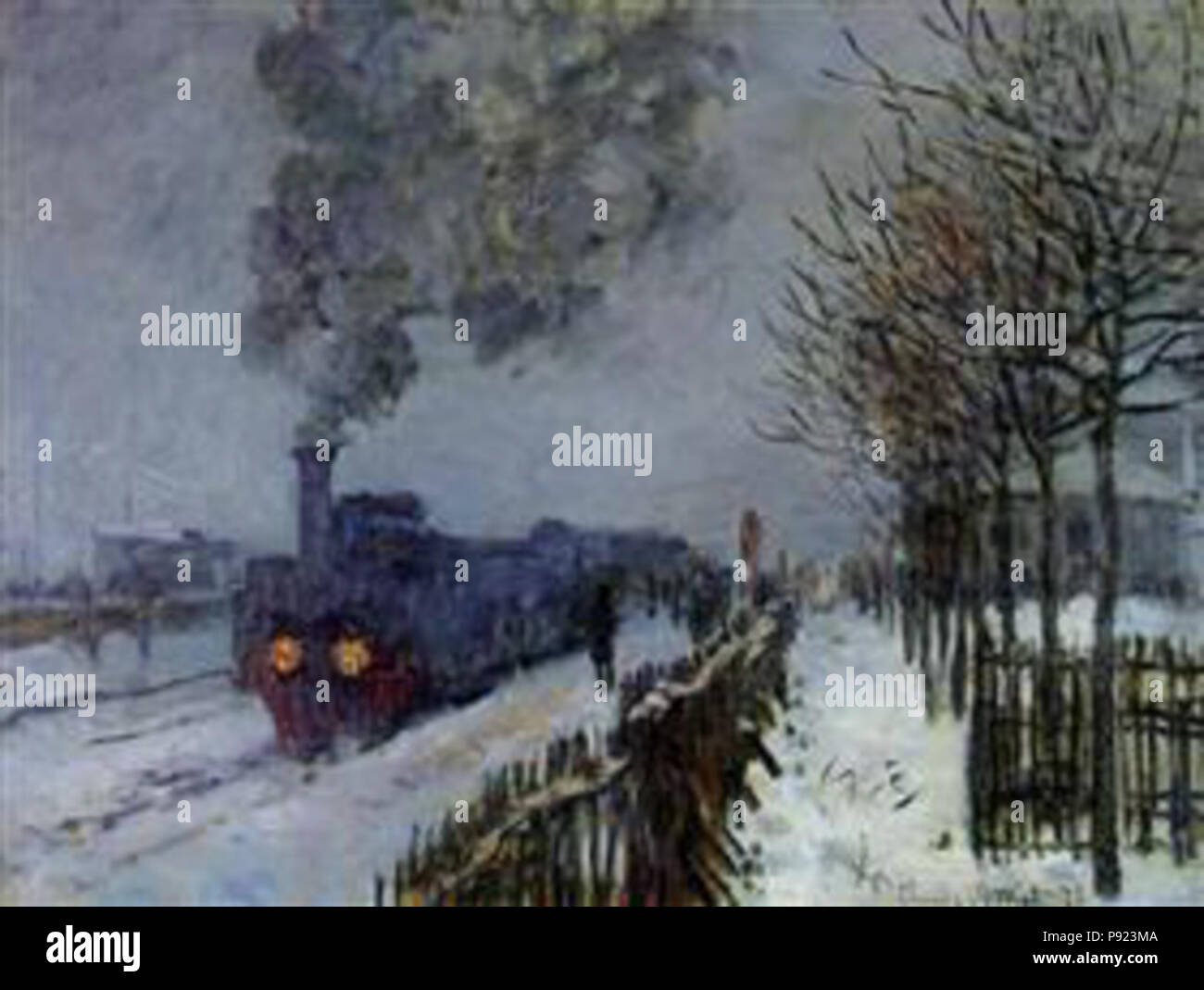 The train in the snow monet hi-res stock photography and images - Alamy