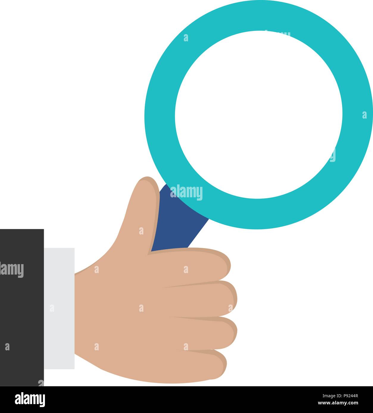 hand human with magnifying glass isolated icon Stock Vector Image & Art ...