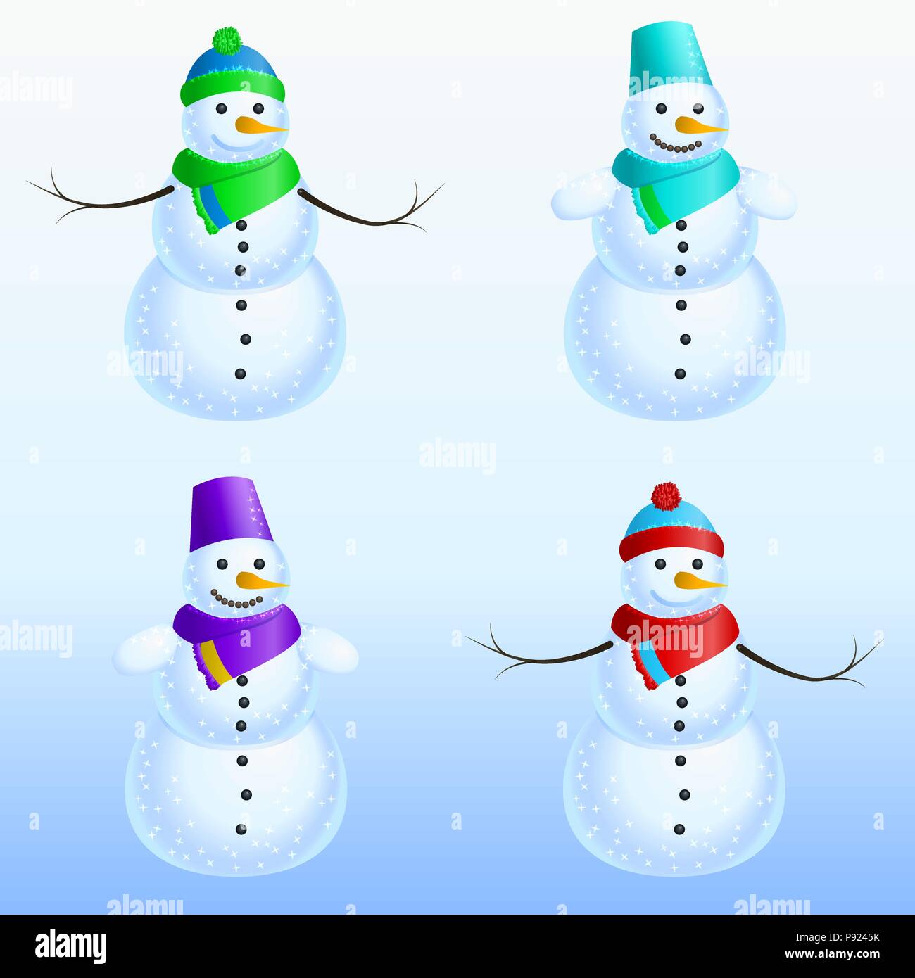 Four snowmen hi-res stock photography and images - Alamy
