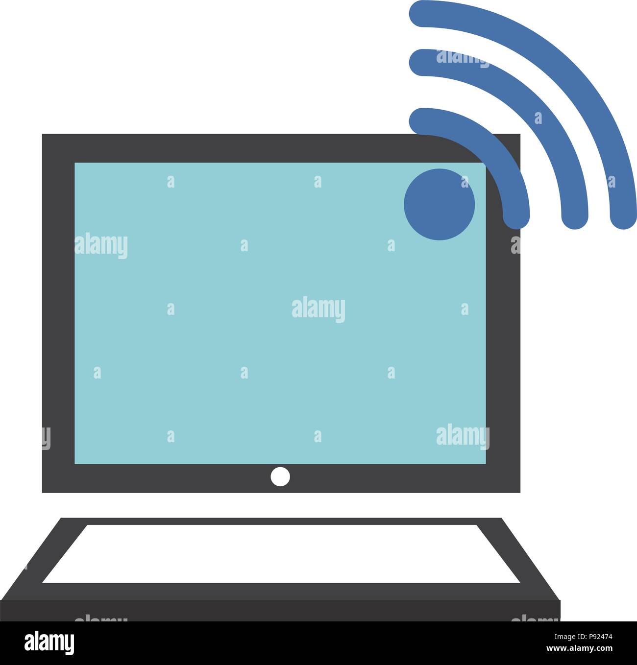 laptop computer with wifi signal Stock Vector Image & Art - Alamy