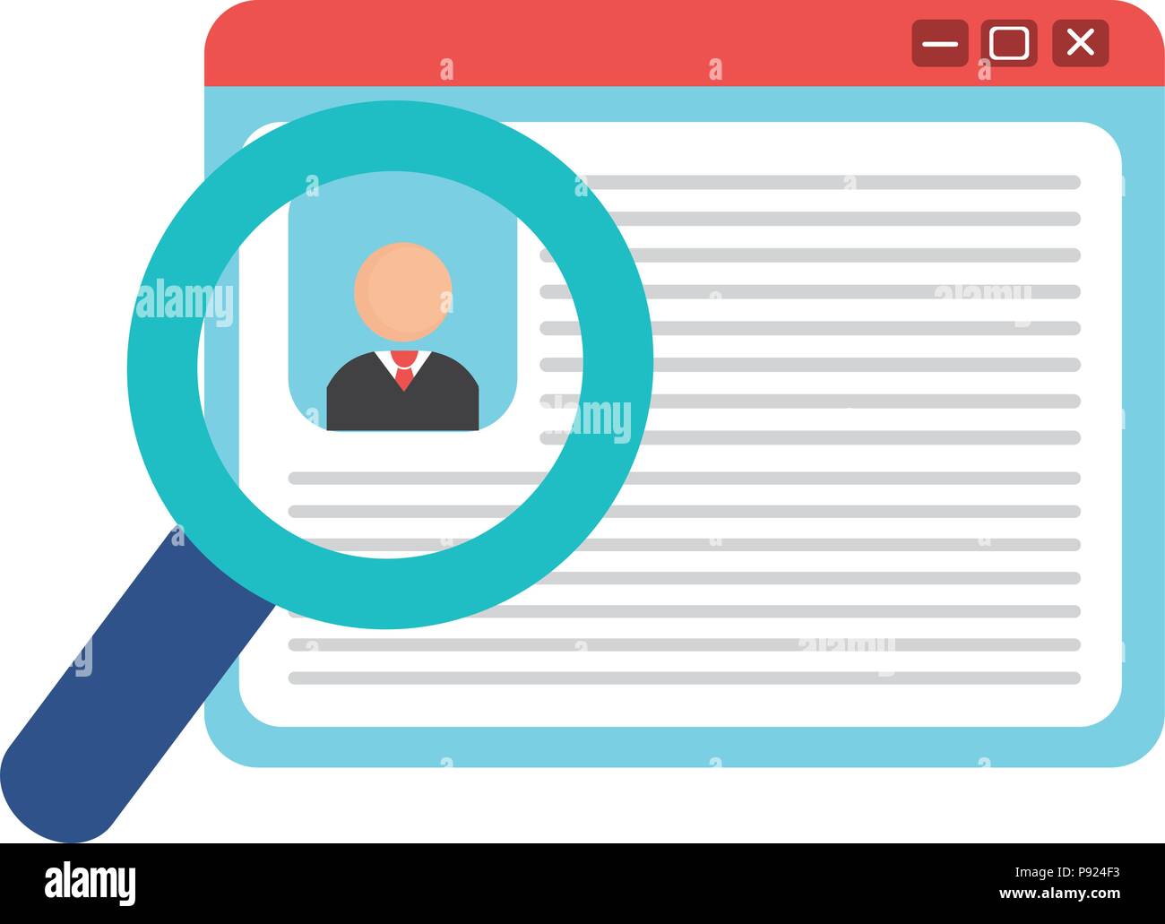 id document with magnifying glass Stock Vector Image & Art - Alamy