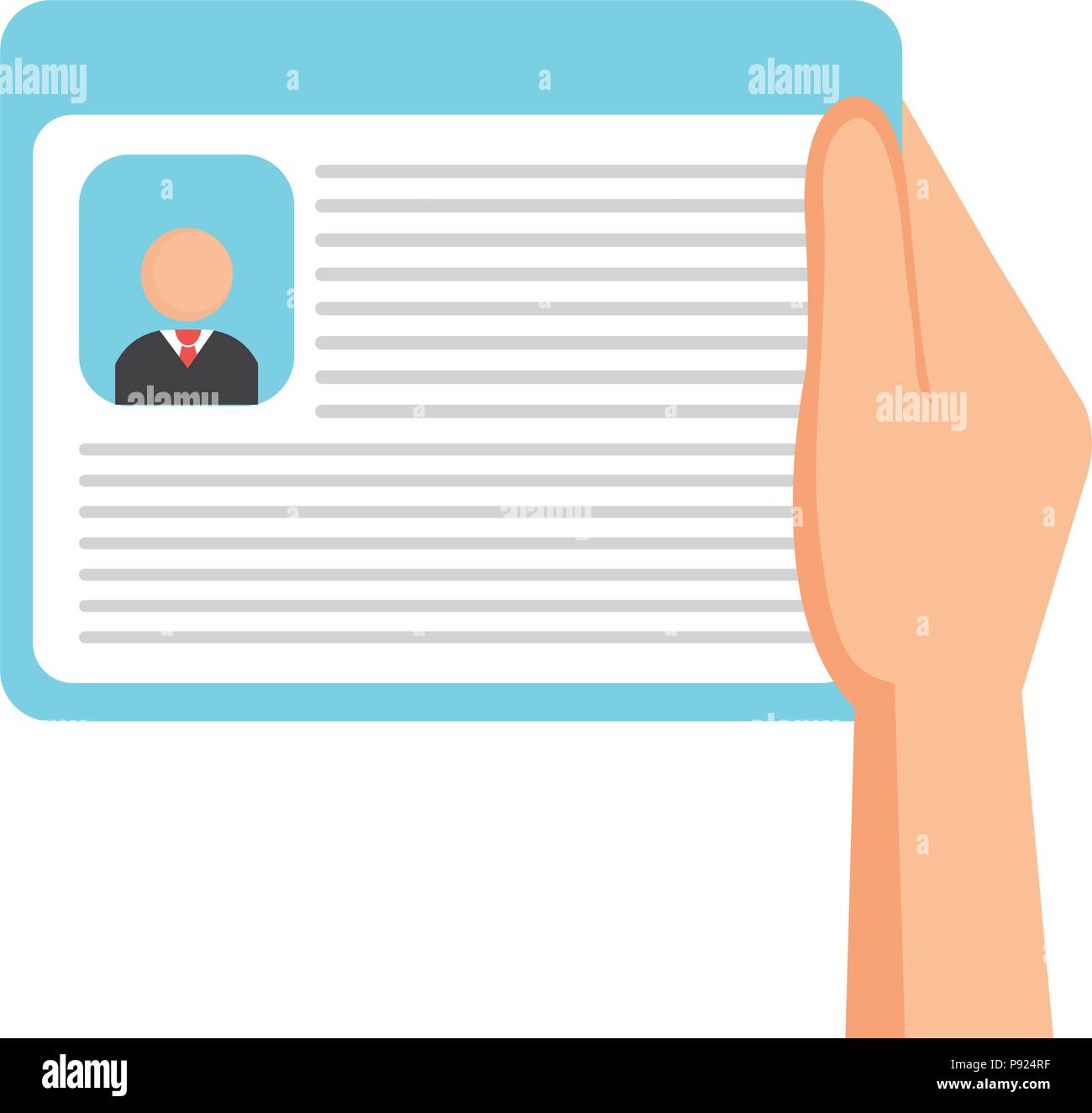 hand with id document Stock Vector Image & Art - Alamy