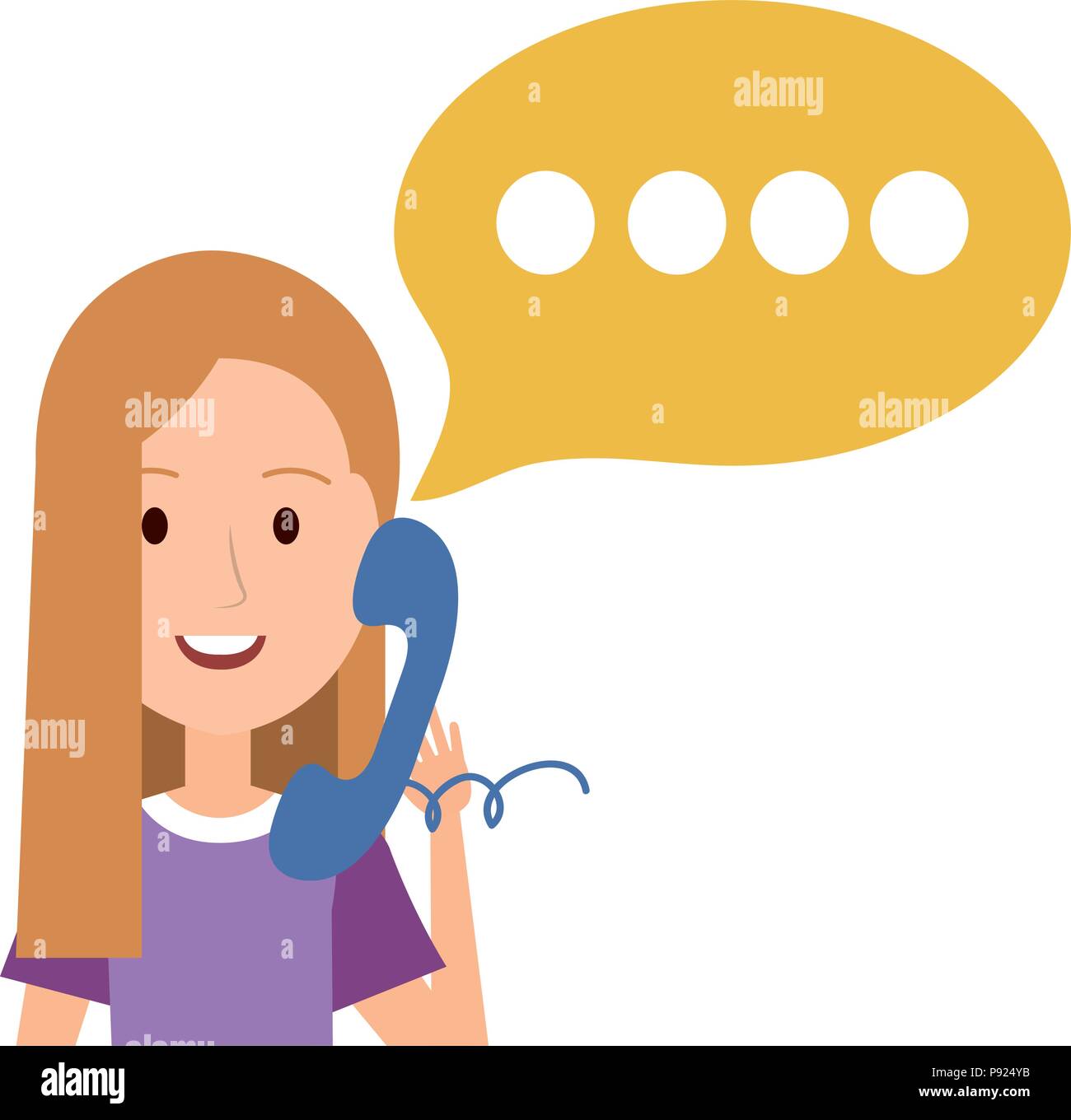 woman calling with telephone Stock Vector Image & Art - Alamy