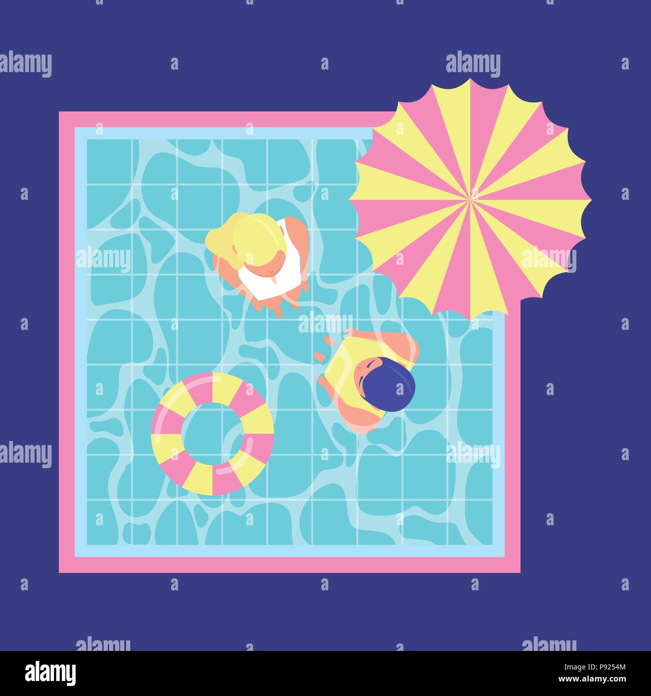 Couple pool float Stock Vector Images - Alamy