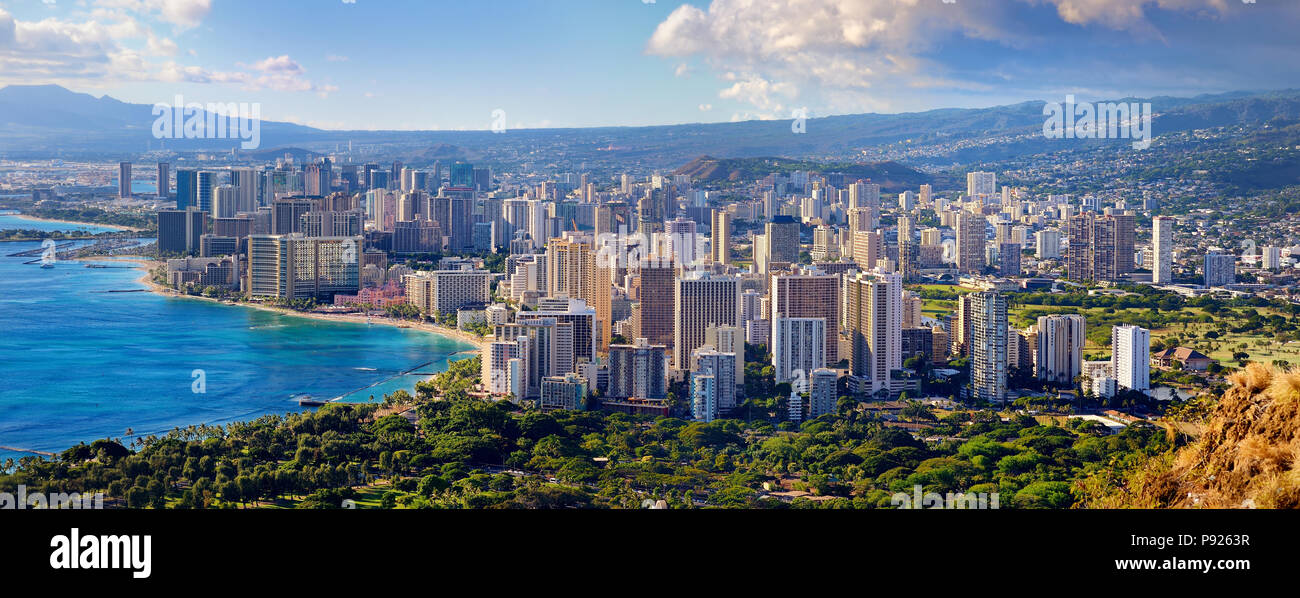 Spectacular view of Honolulu city, Oahu, Hawaii Stock Photo - Alamy