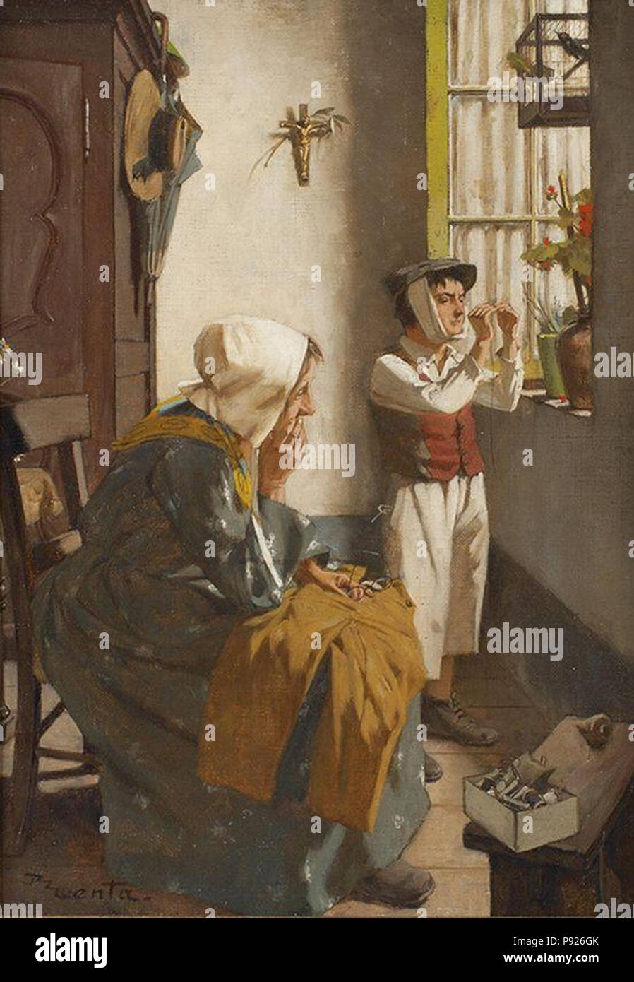 417 Edouard John Mentha - L'aiguillée Stock Photo - Alamy