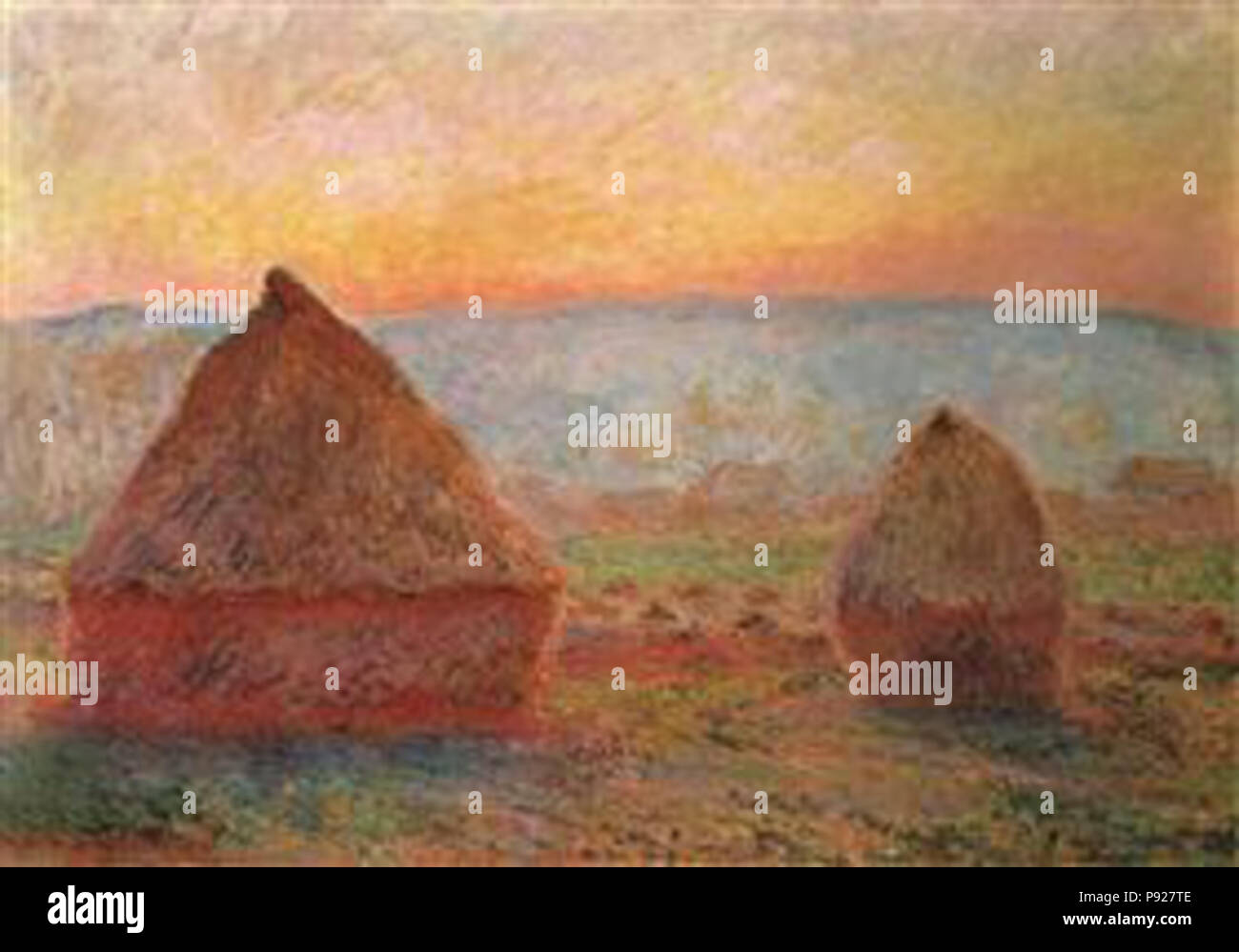 . 422 Monet - grainstacks-at-giverny-sunset Stock Photo - Alamy