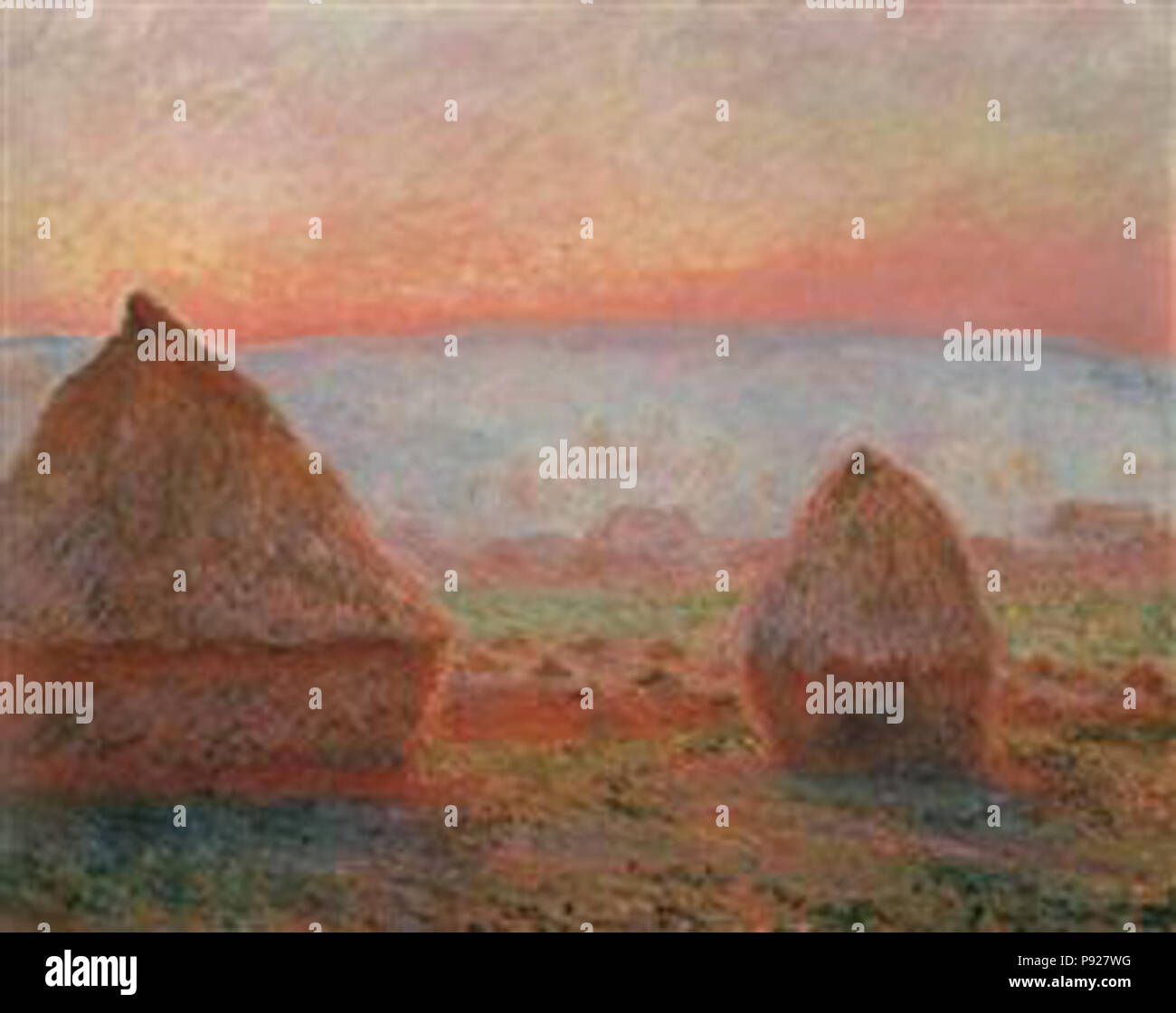 Haystacks sunset series hi-res stock photography and images - Alamy