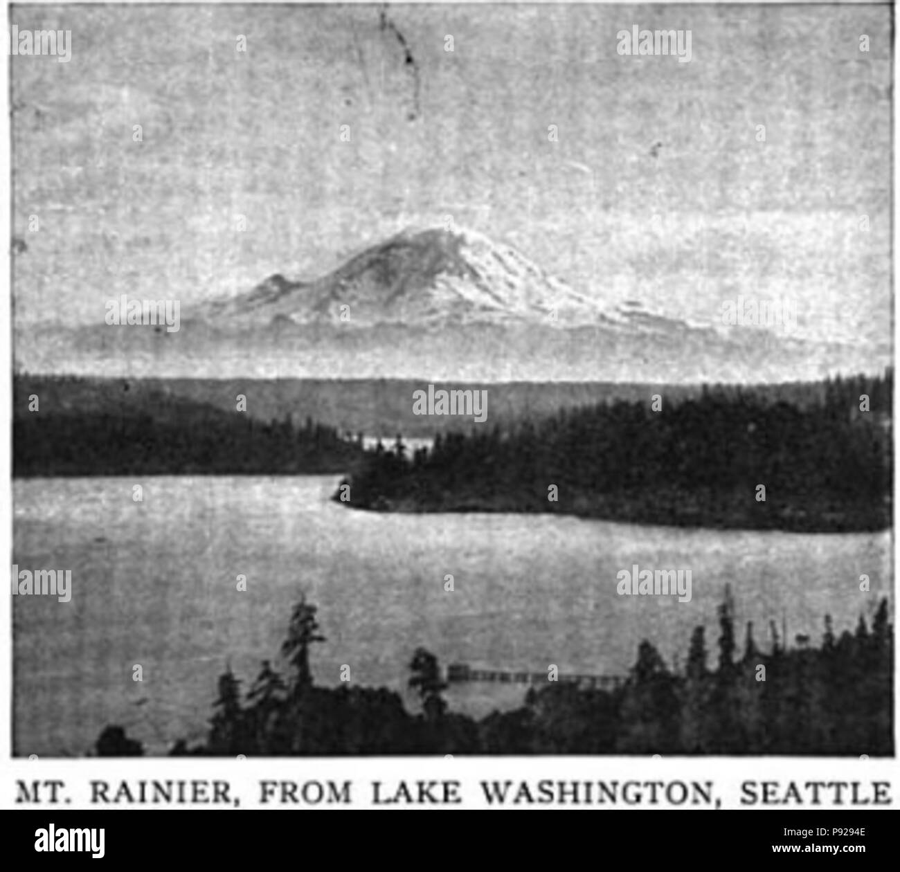 Washington mt. rainier landscape Black and White Stock Photos & Images ...