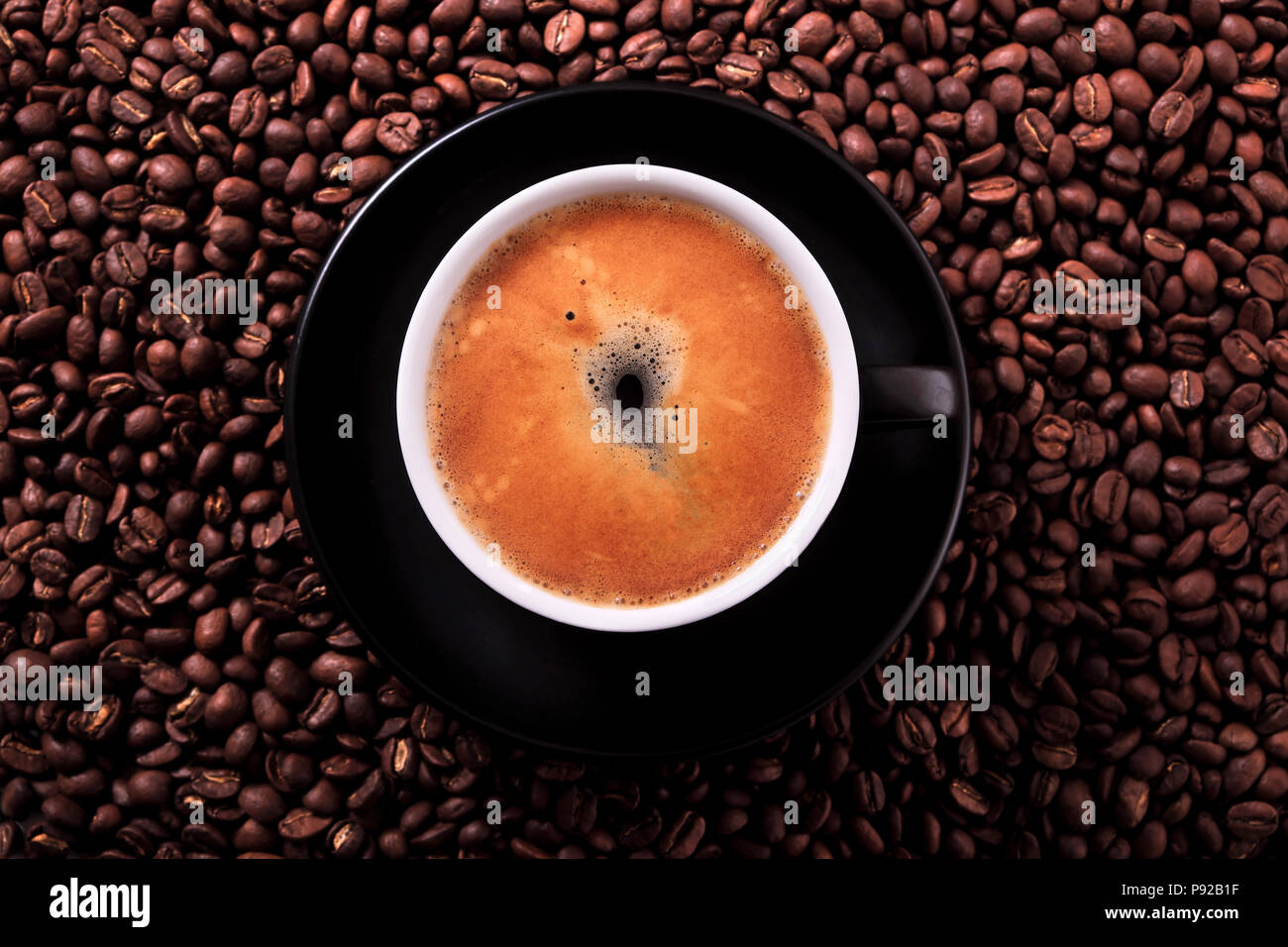 Hot coffee espresso top view hi-res stock photography and images - Alamy
