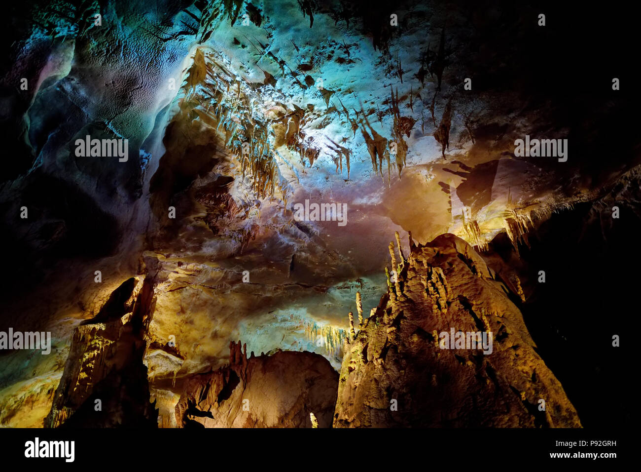 Insides of Kumistavi cave, known as Prometheus cave, one of Georgia's ...