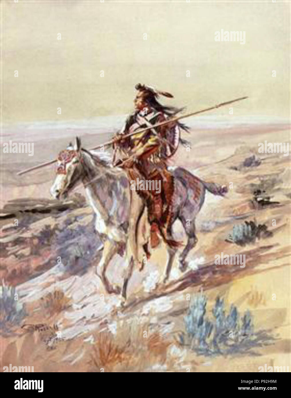 Indian with spear hi-res stock photography and images - Alamy