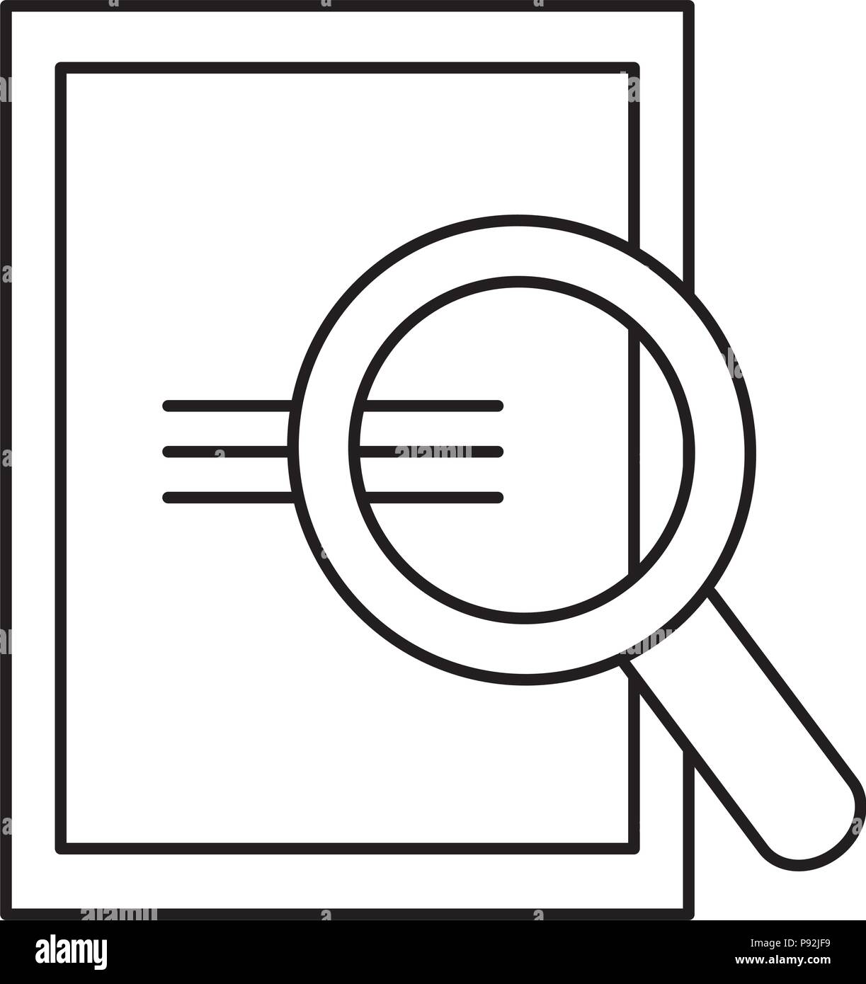 magnifying glass with documents Stock Vector Image & Art - Alamy