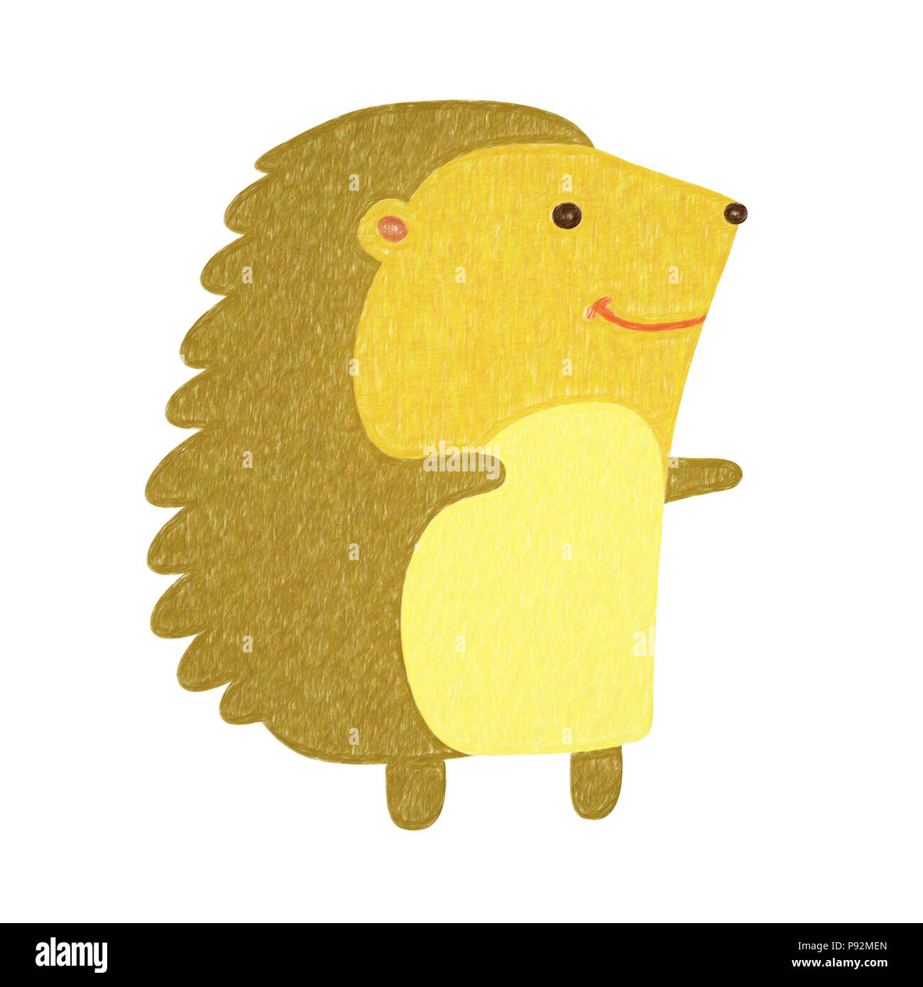 hedgehog isolated. Hand drawing hedgehog for a child Stock Photo - Alamy