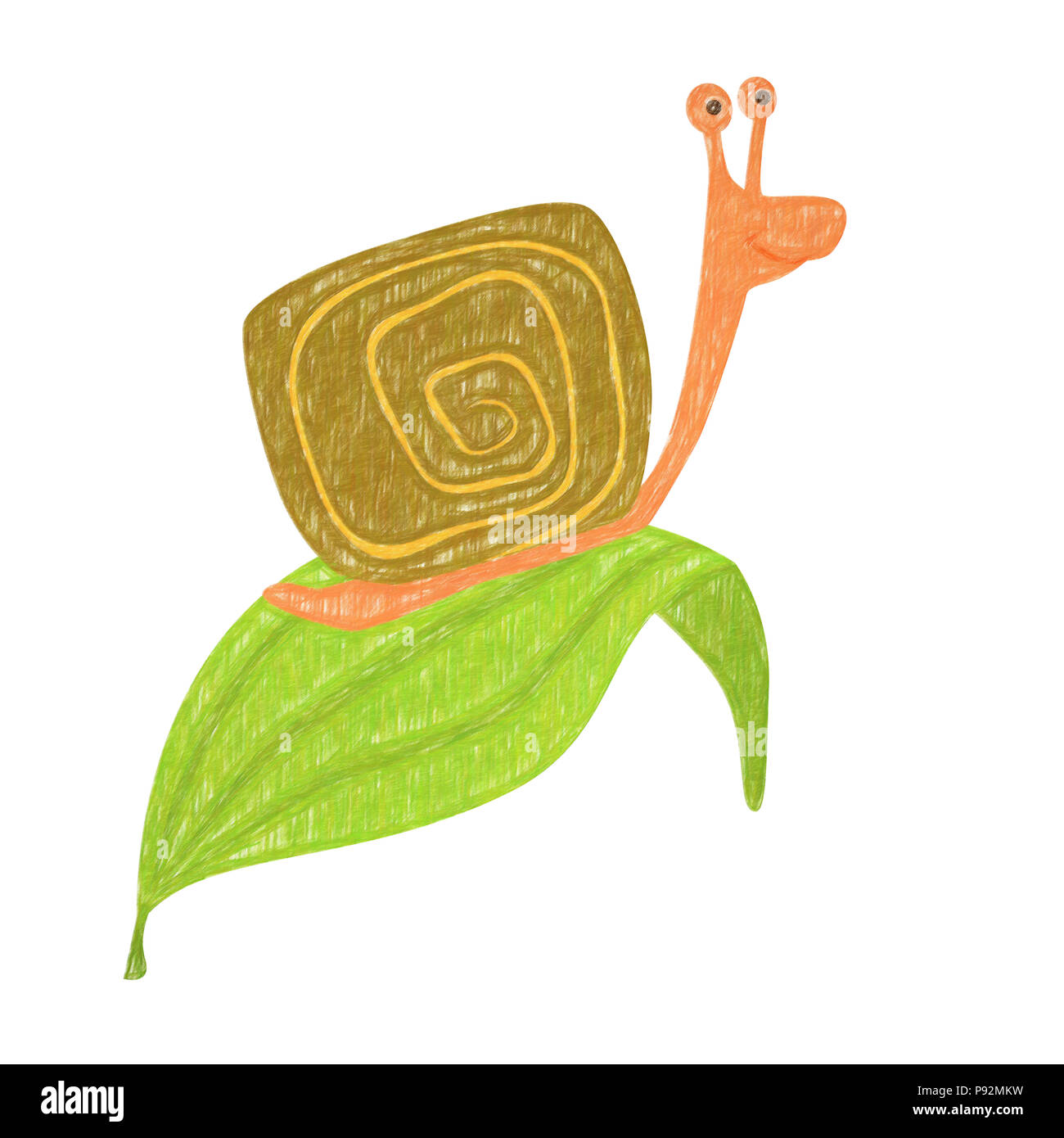 Snail isolated. Hand drawing snail for a child Stock Photo - Alamy