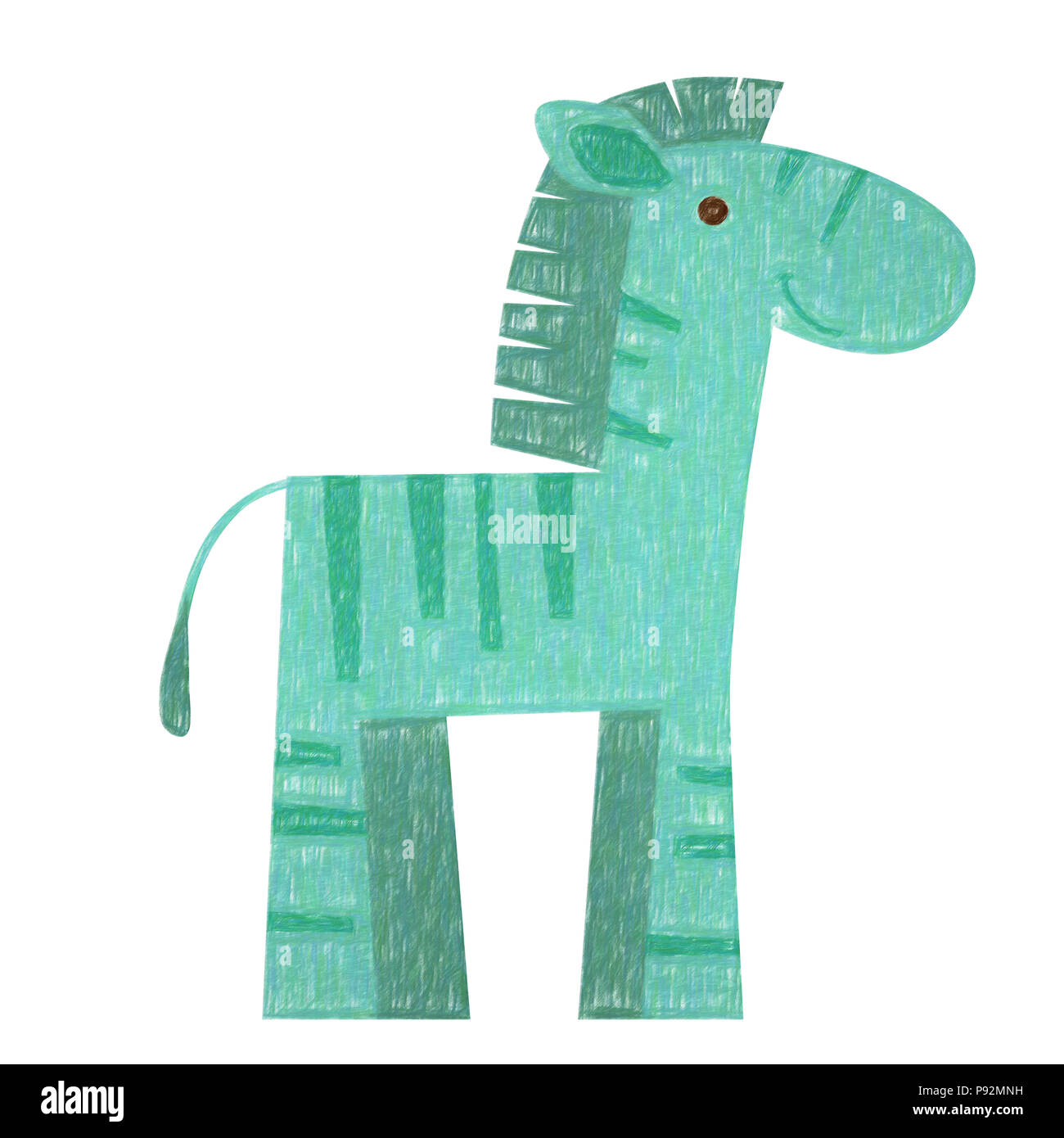 Zebra isolated. Hand drawing zebra for a child Stock Photo - Alamy