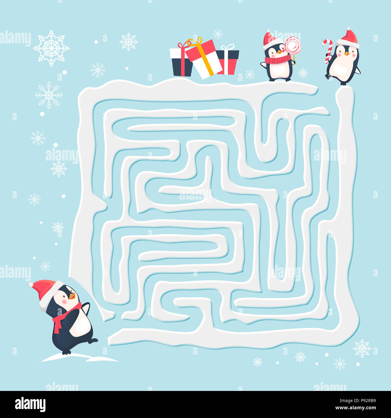 Maze game illustration. Labyrinth game for kids Stock Photo - Alamy