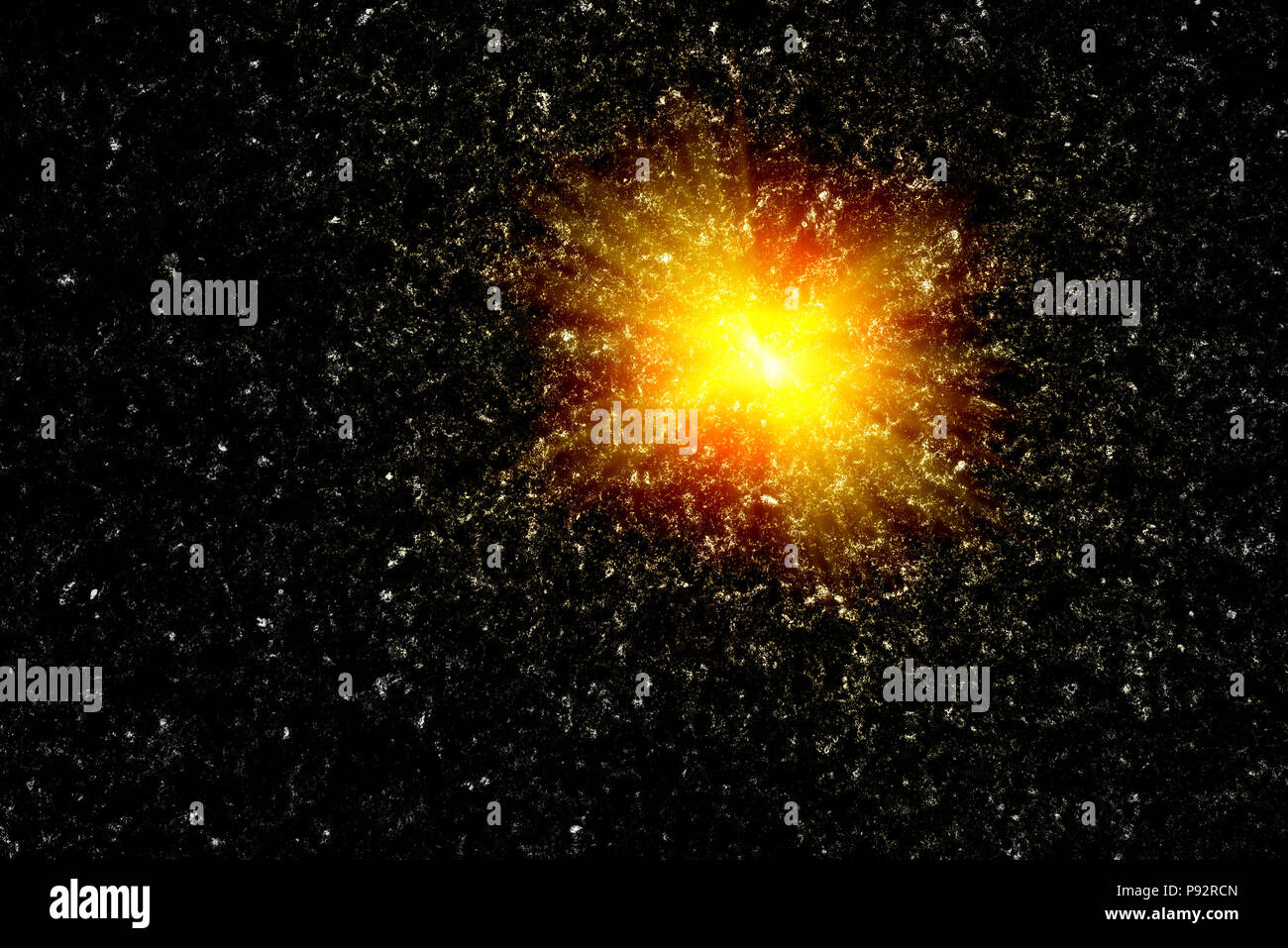 Star blast on black background. Big bang illustration Stock Photo - Alamy