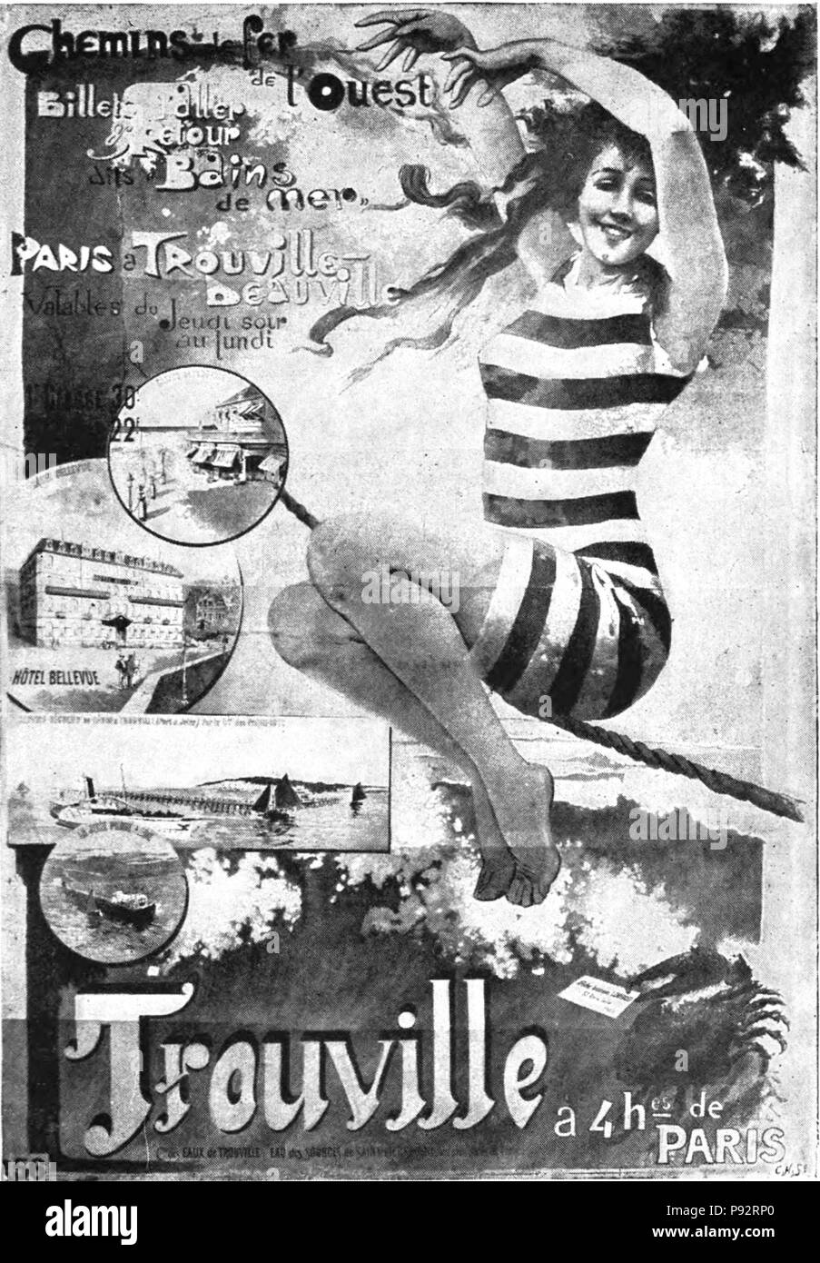 Railway vintage poster Black and White Stock Photos & Images - Alamy