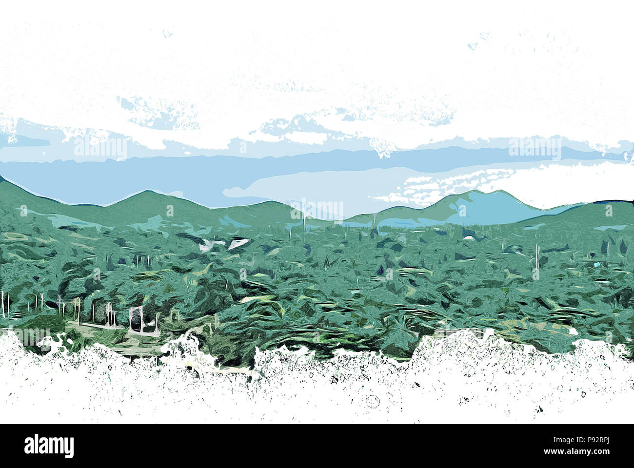 Abstract Mountain hill on watercolor painting background Stock Photo ...