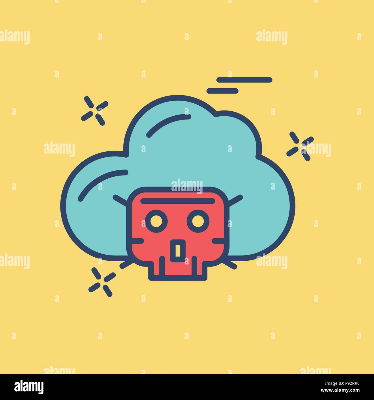 Cyber security creative colored icon with yellow background. For web ...