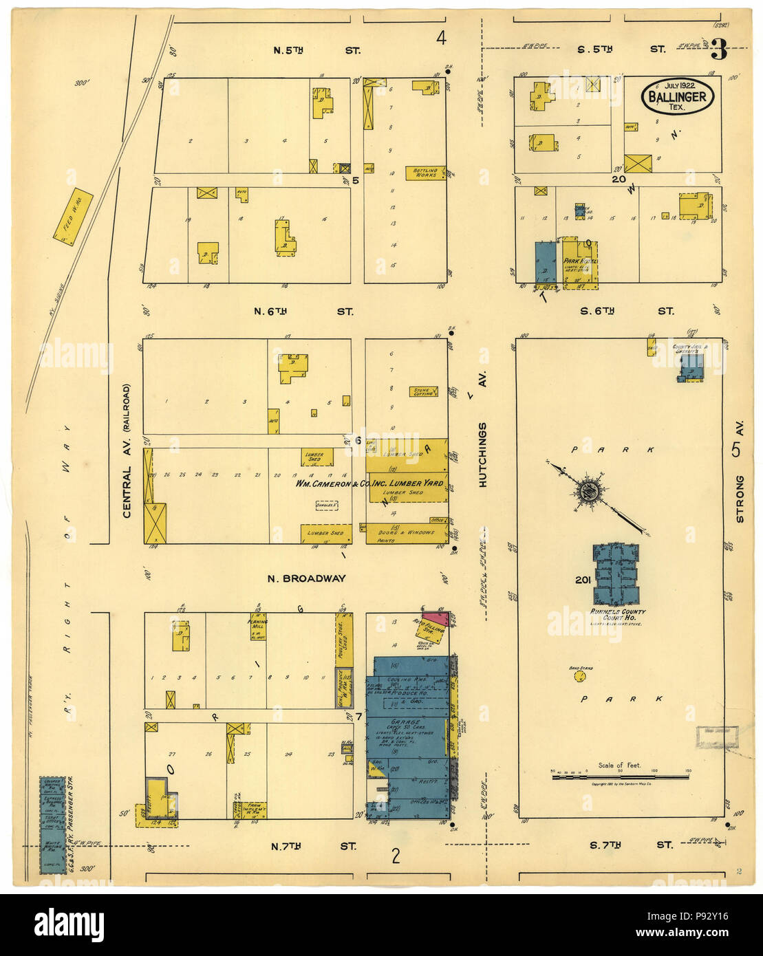 491 Sanborn Fire Insurance Map from Ballinger, Runnels County, Texas ...