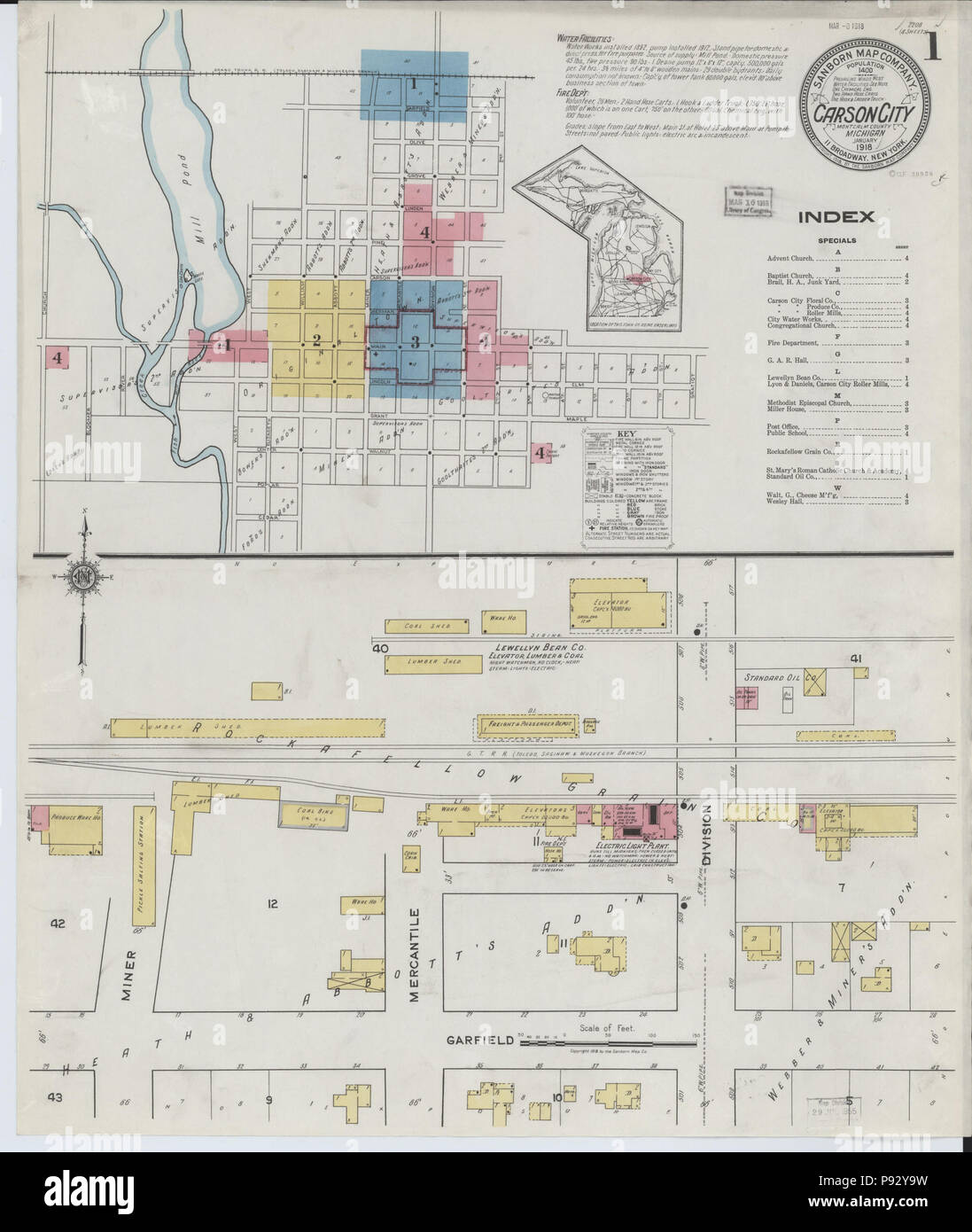 Carson city michigan map hi-res stock photography and images - Alamy