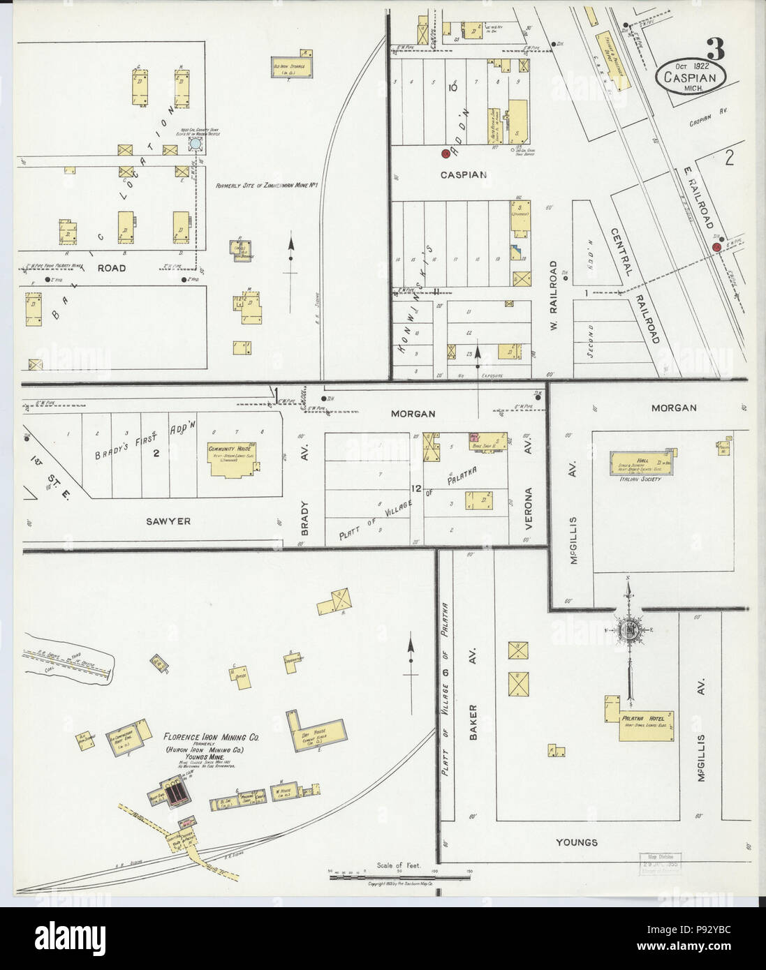 . 494 Sanborn Fire Insurance Map from Caspian, Iron County, Michigan ...