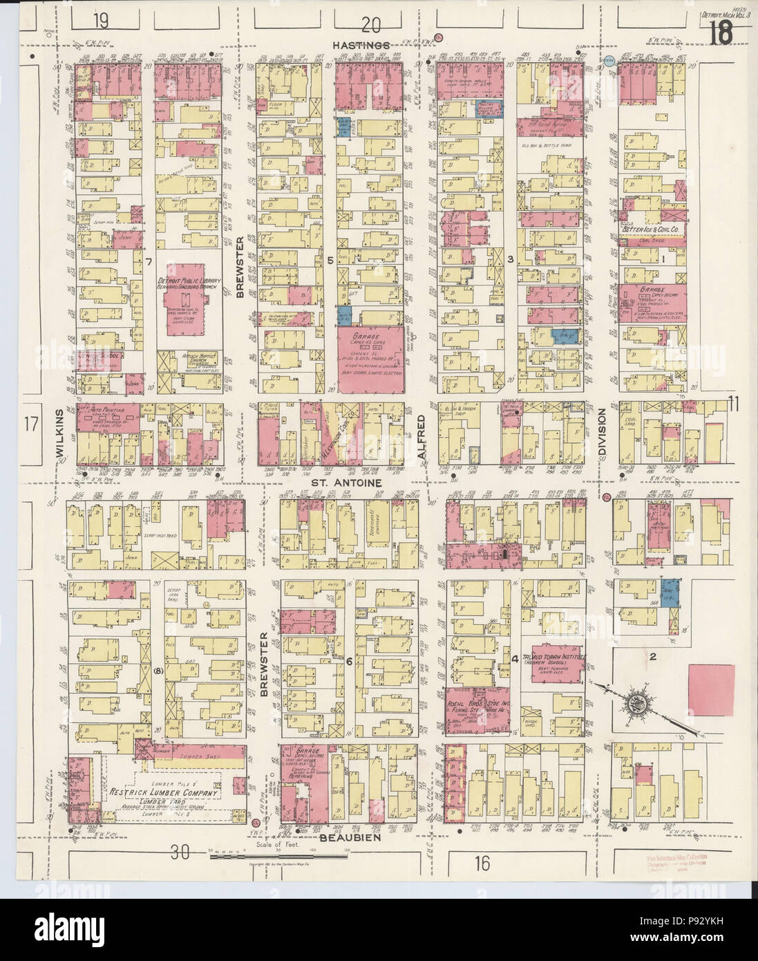 495 Sanborn Fire Insurance Map from Detroit, Wayne County, Michigan ...