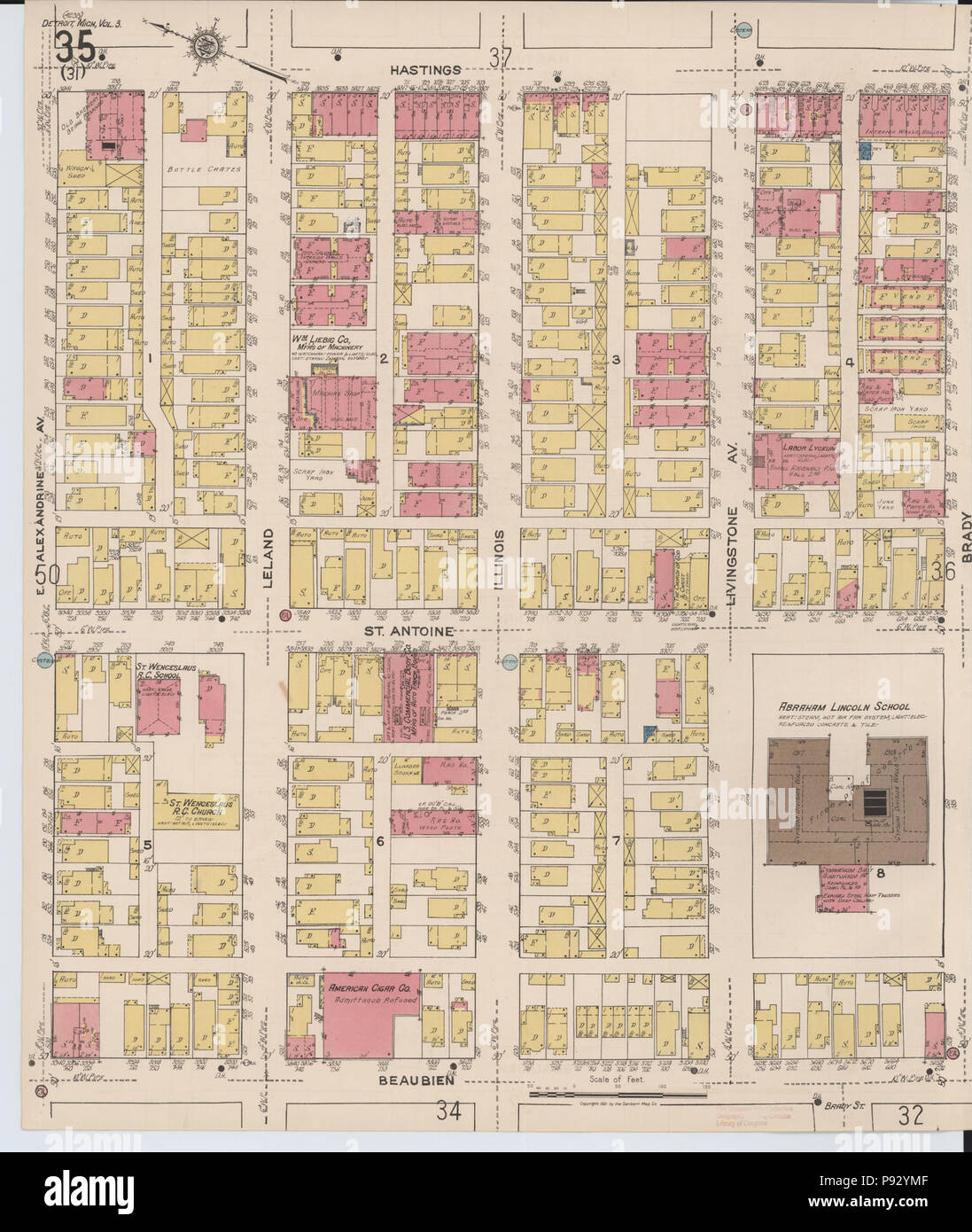 Map of detroit hi-res stock photography and images - Alamy
