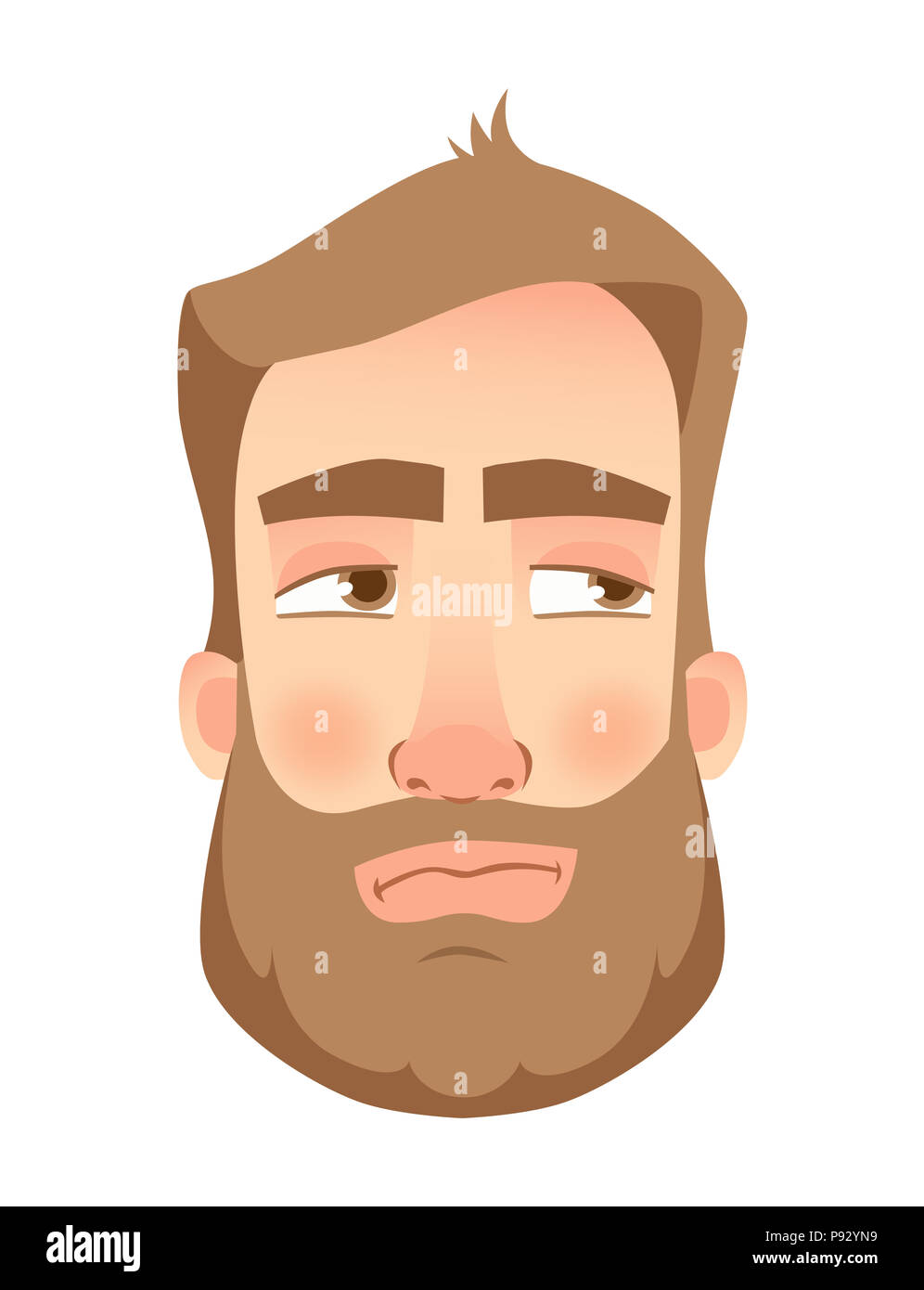 Man face expression. Human emotions. Set of cartoon illustrations ...