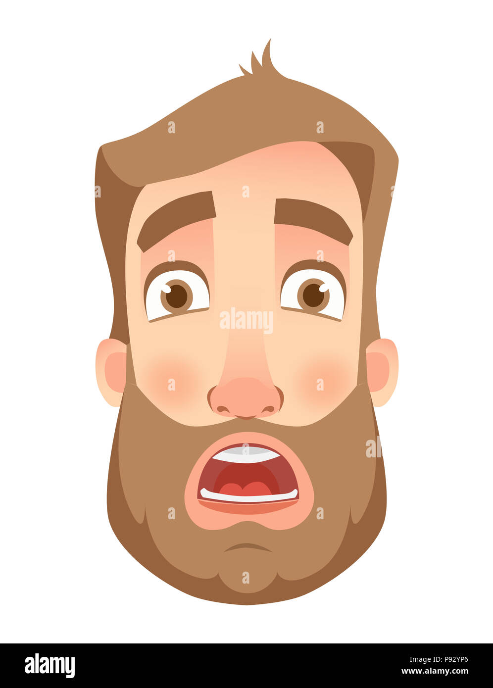 Man face expression. Human emotions. Set of cartoon illustrations ...