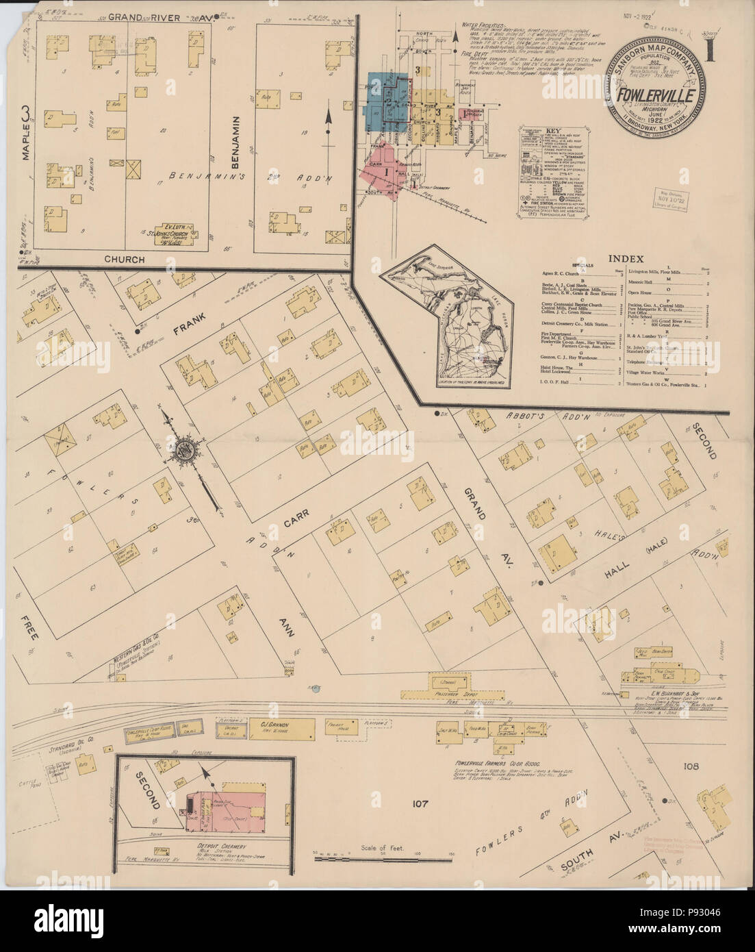 Fowlerville michigan map hi-res stock photography and images - Alamy