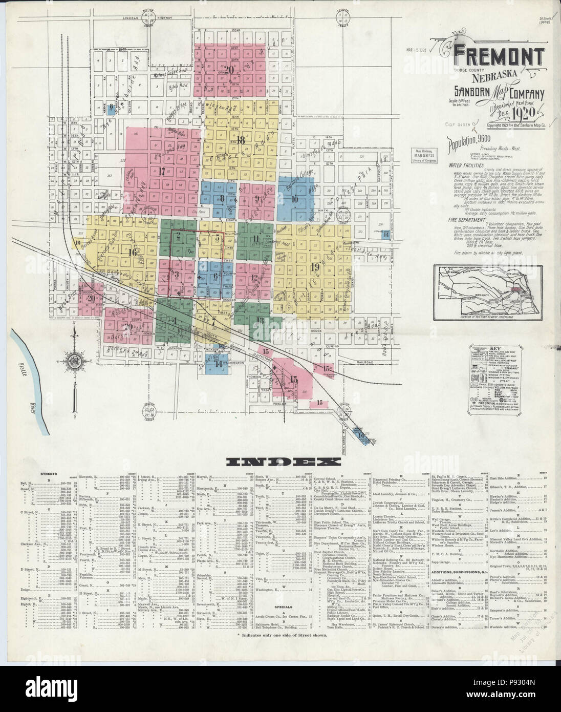 Map of fremont nebraska hi-res stock photography and images - Alamy