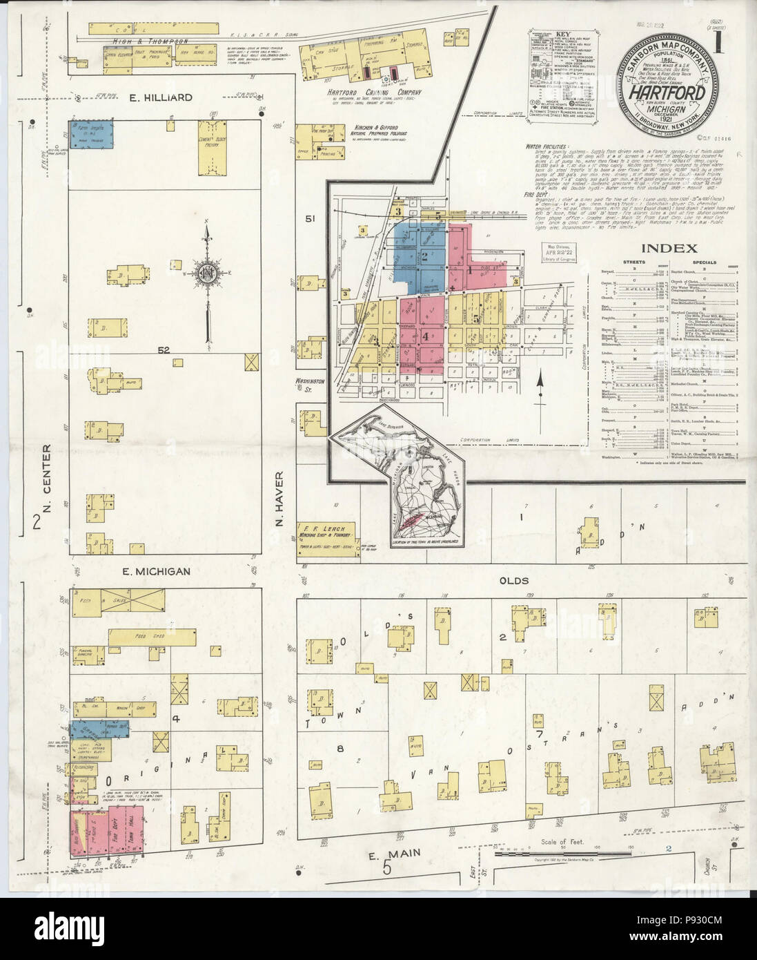 499 Sanborn Fire Insurance Map from Hartford, Van Buren County ...