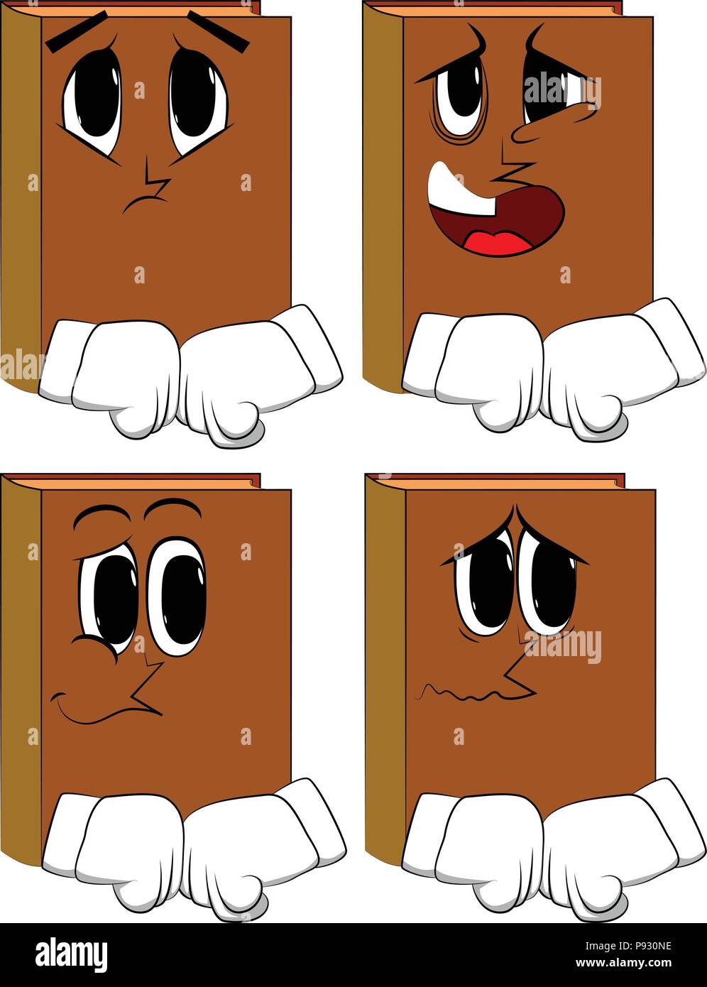 Books hitting fists together before a fight. Cartoon book collection ...