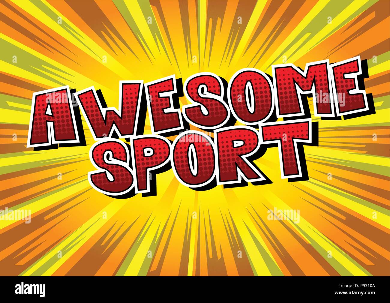 Awesome Sport - Comic book style word on abstract background Stock ...