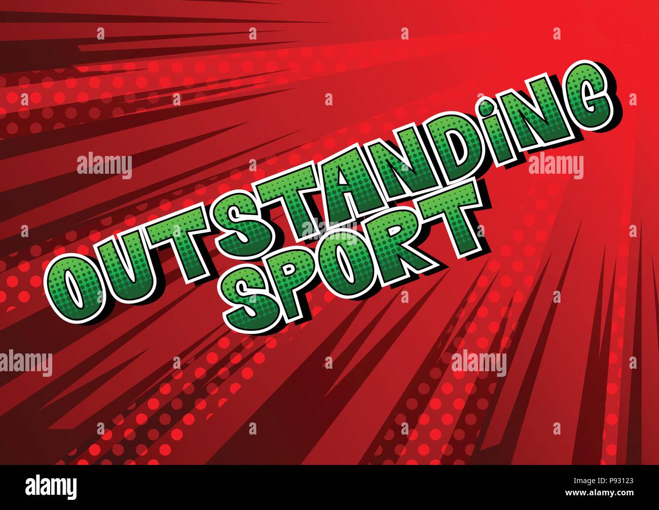 Outstanding Sport - Comic book style word on abstract background Stock ...