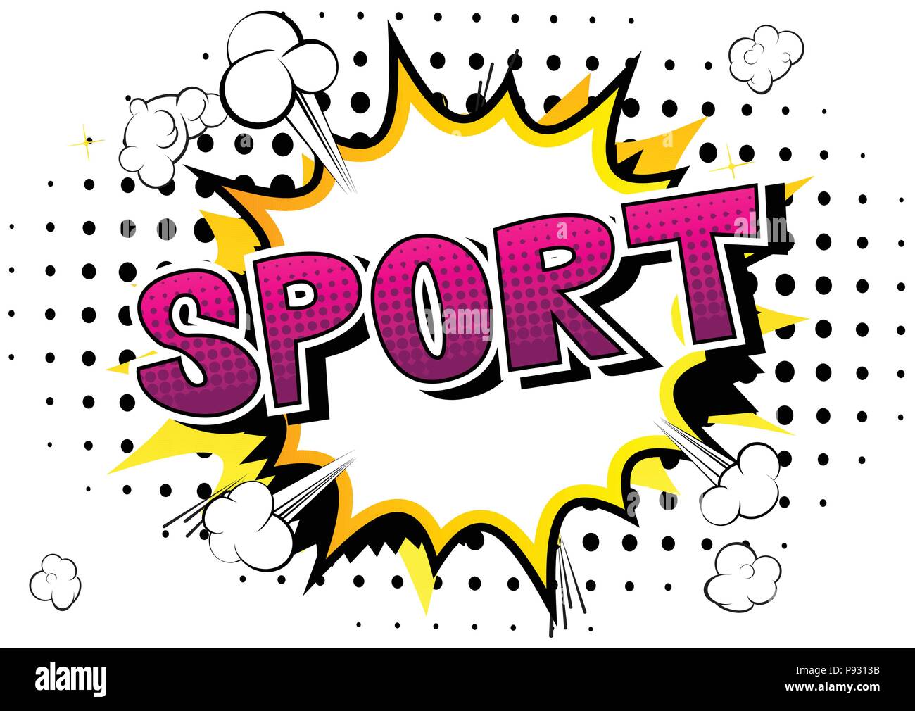 Sport - Comic book style word on abstract background Stock Vector Image ...