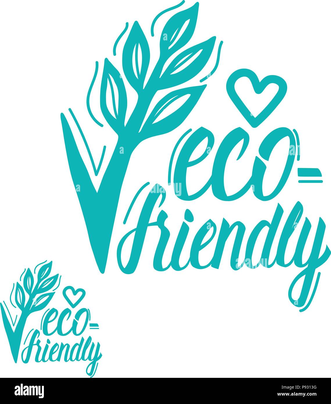 Vector Eco friendly inscription lettering sign Stock Vector Image & Art ...