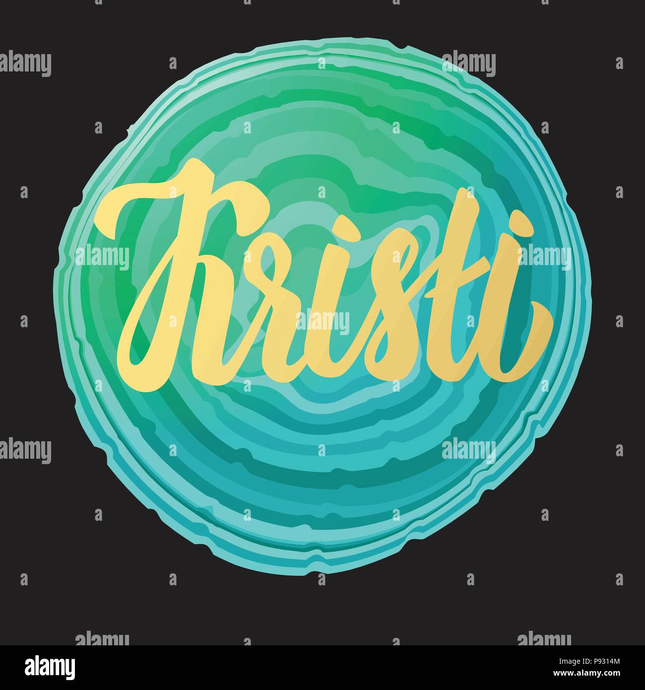 Kristi card. Golden lettering calligraphy inscription name. Vector ...