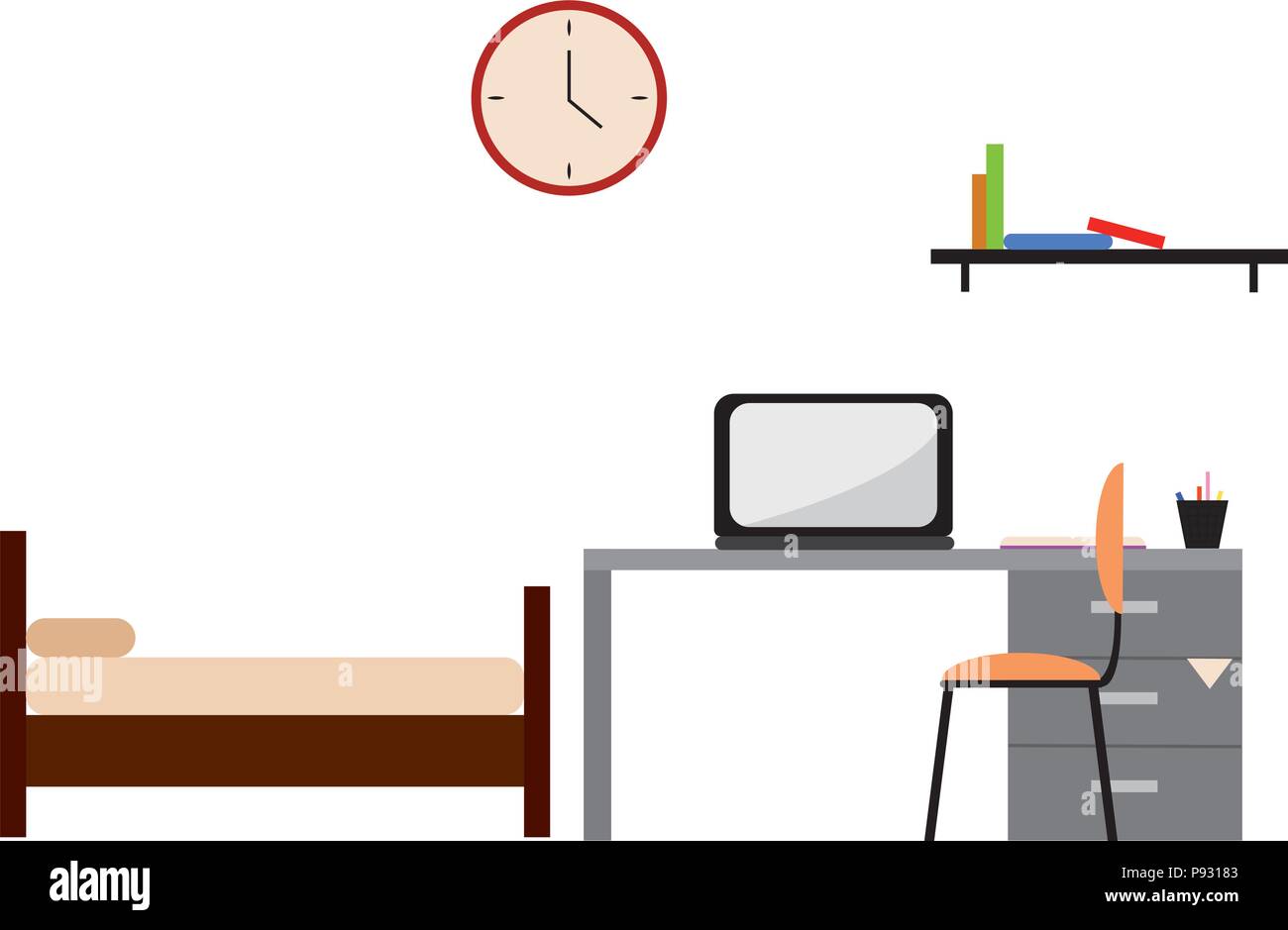 Student dorm room Stock Vector Image & Art - Alamy