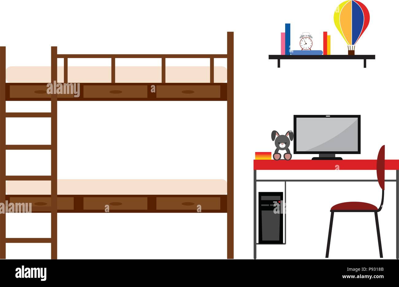 Student dorm room Stock Vector Image & Art - Alamy