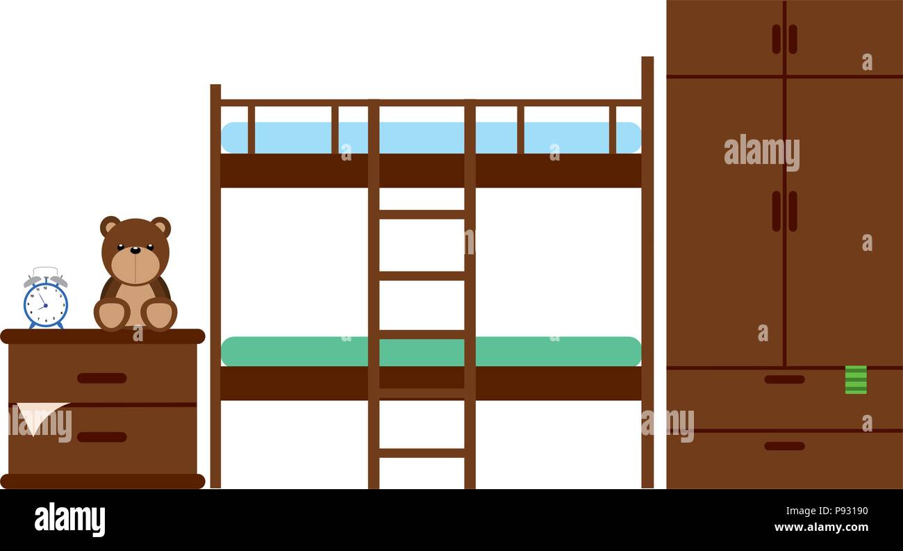 Student bed desk Stock Vector Images - Alamy