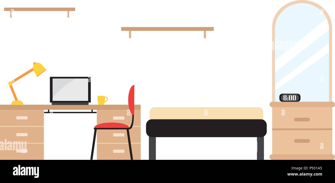 Student dorm room Stock Vector Image & Art - Alamy